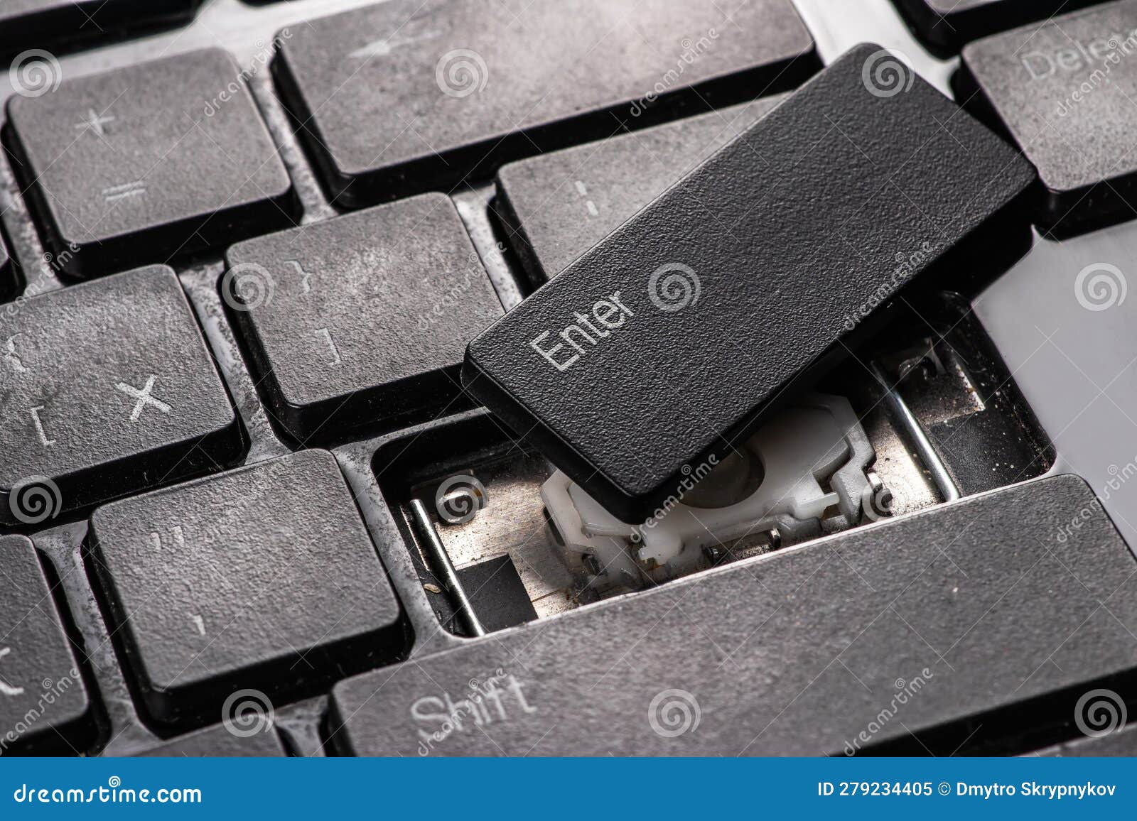A Broken Old Laptop Keyboard Close Up Stock Image - Image of used ...