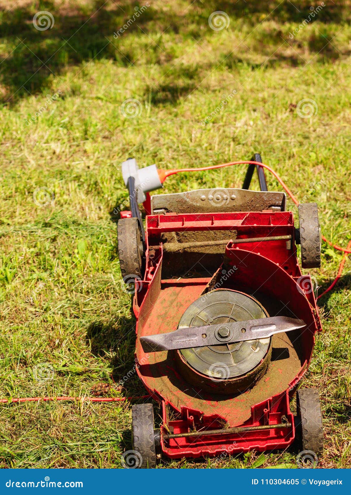 Broken Old Lawnmower in Backyard Grass Stock Image - Image of broken ...