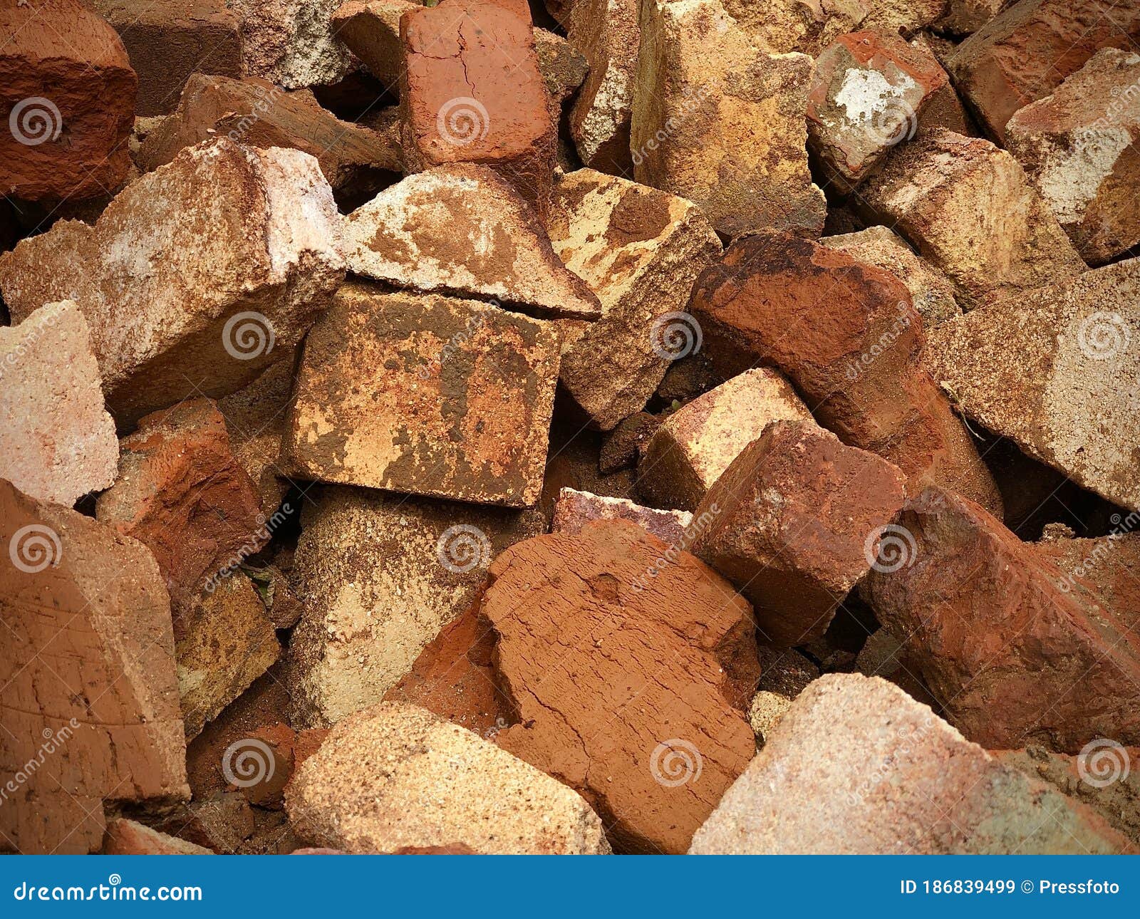 Broken Bricks Stack stock image. Image of rough, material - 186839499