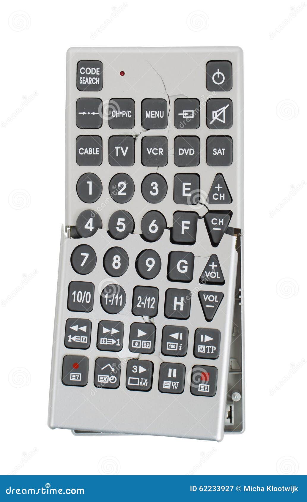 Broken Old Remote Control Tv Stock Image - Image of plastic, isolated ...
