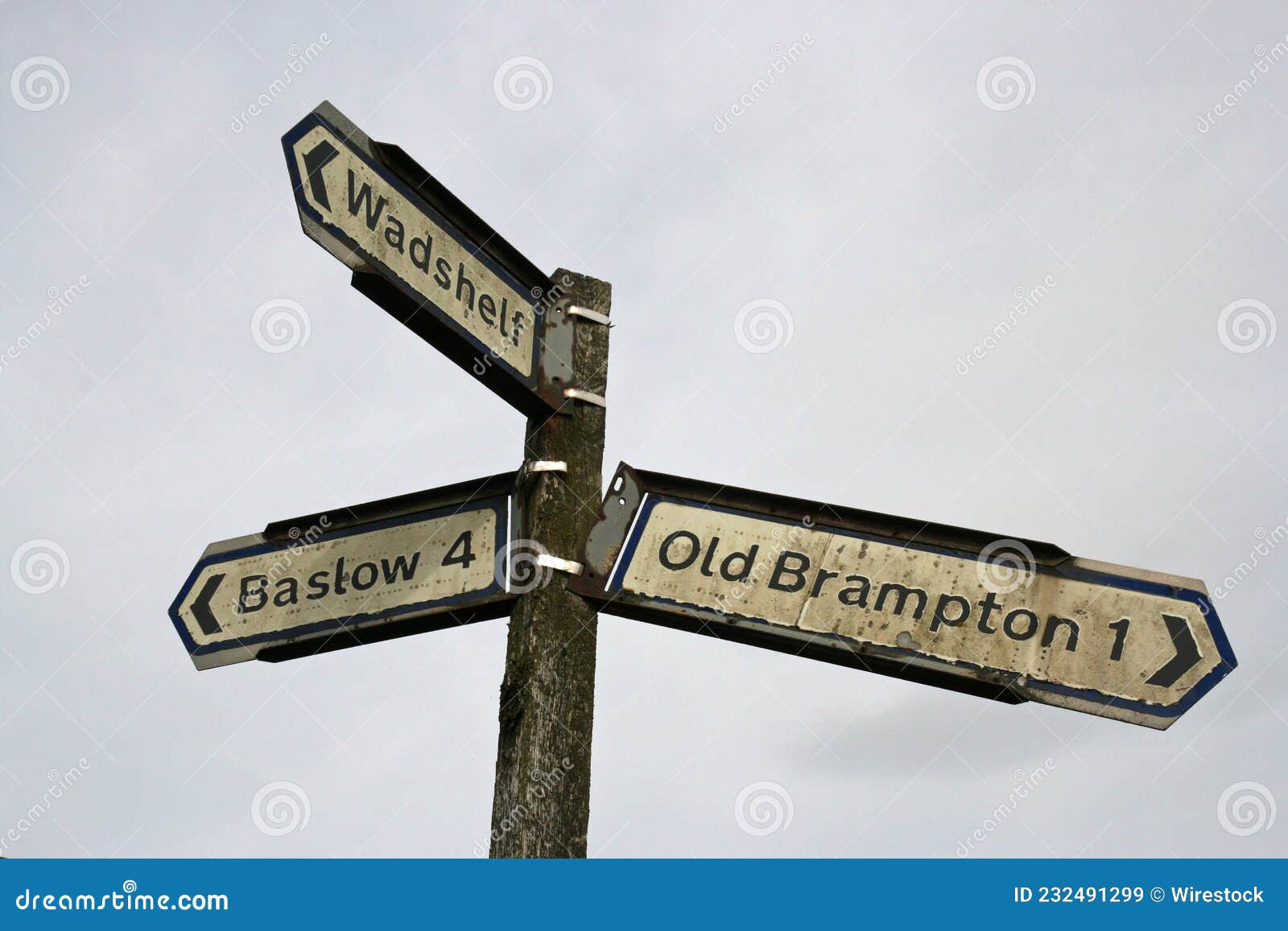 Broken Old Road Sign in Derbyshire Stock Image - Image of brampton ...