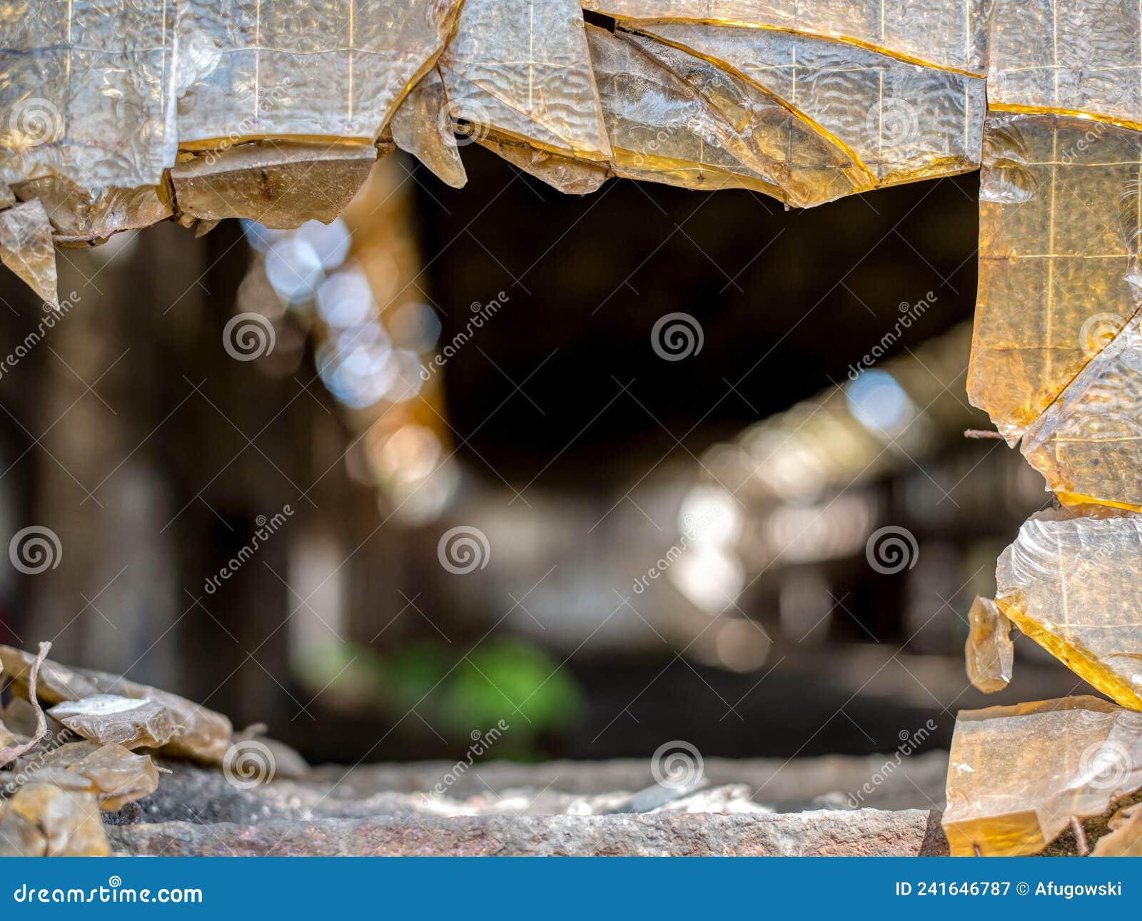 Broken Old Window Glass in Warehouse. Stock Image - Image of ...