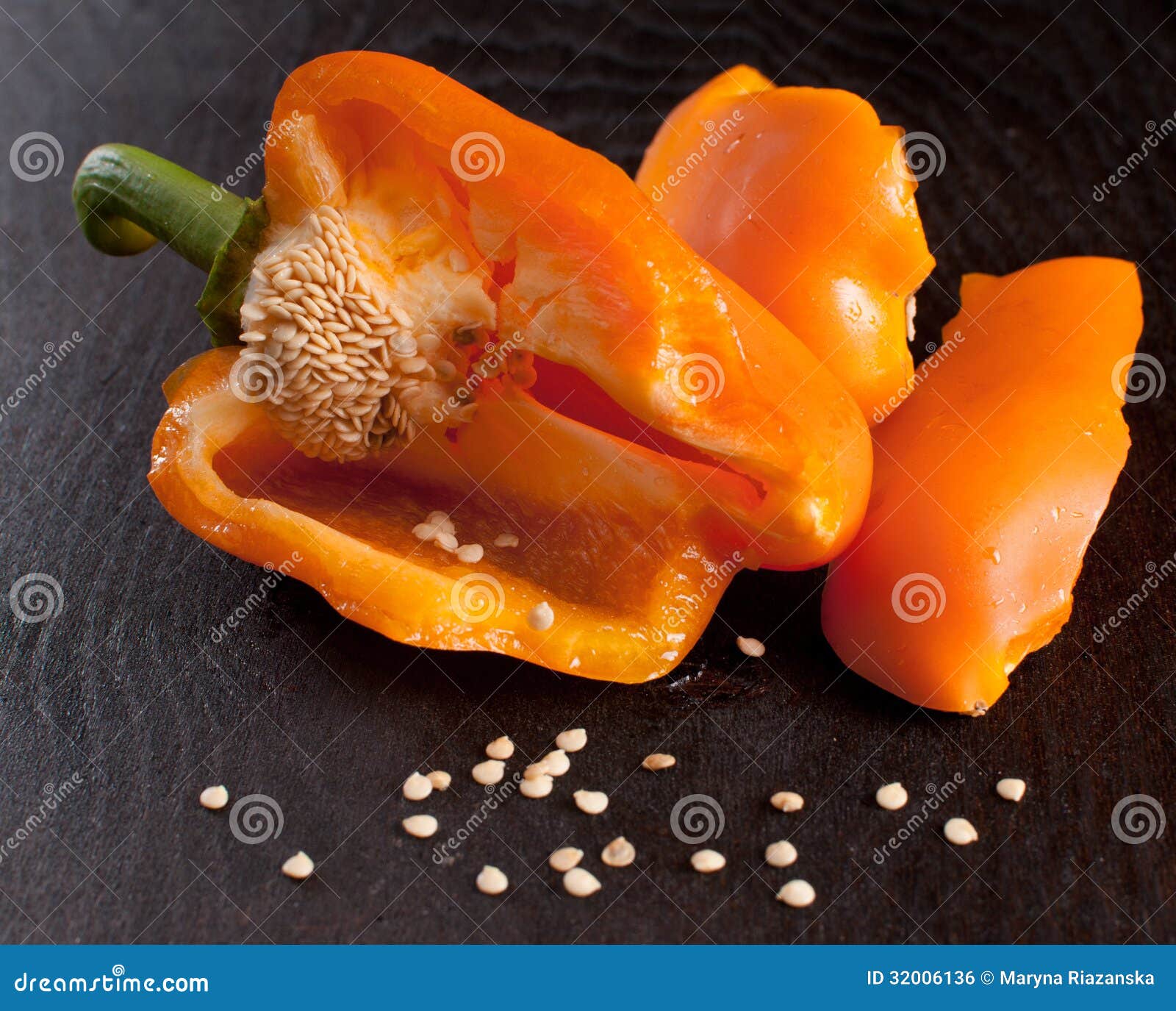 Broken orange bell pepper stock photo. Image of fresh - 32006136