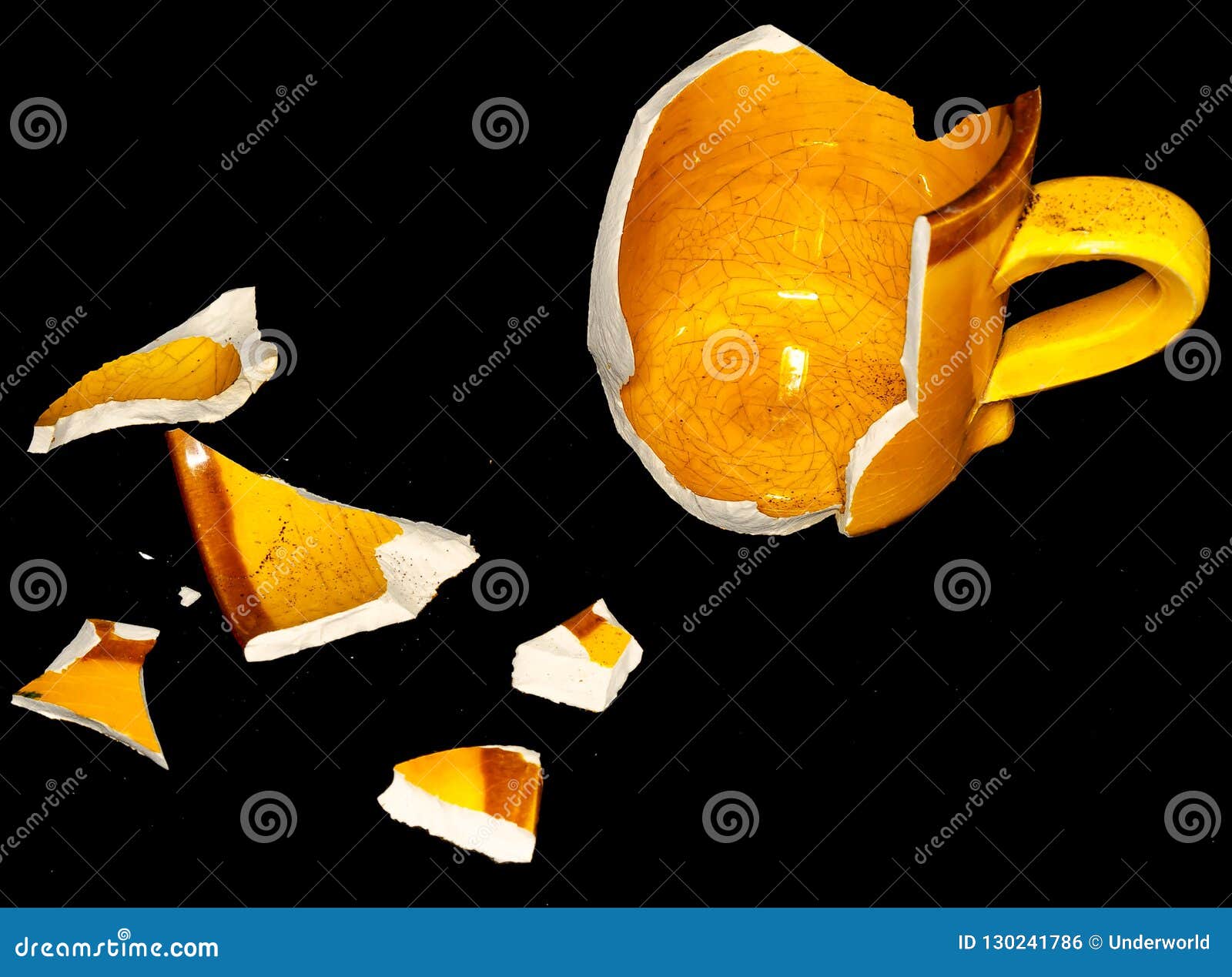 Broken Orange Coffe Cup stock photo. Image of break - 130241786