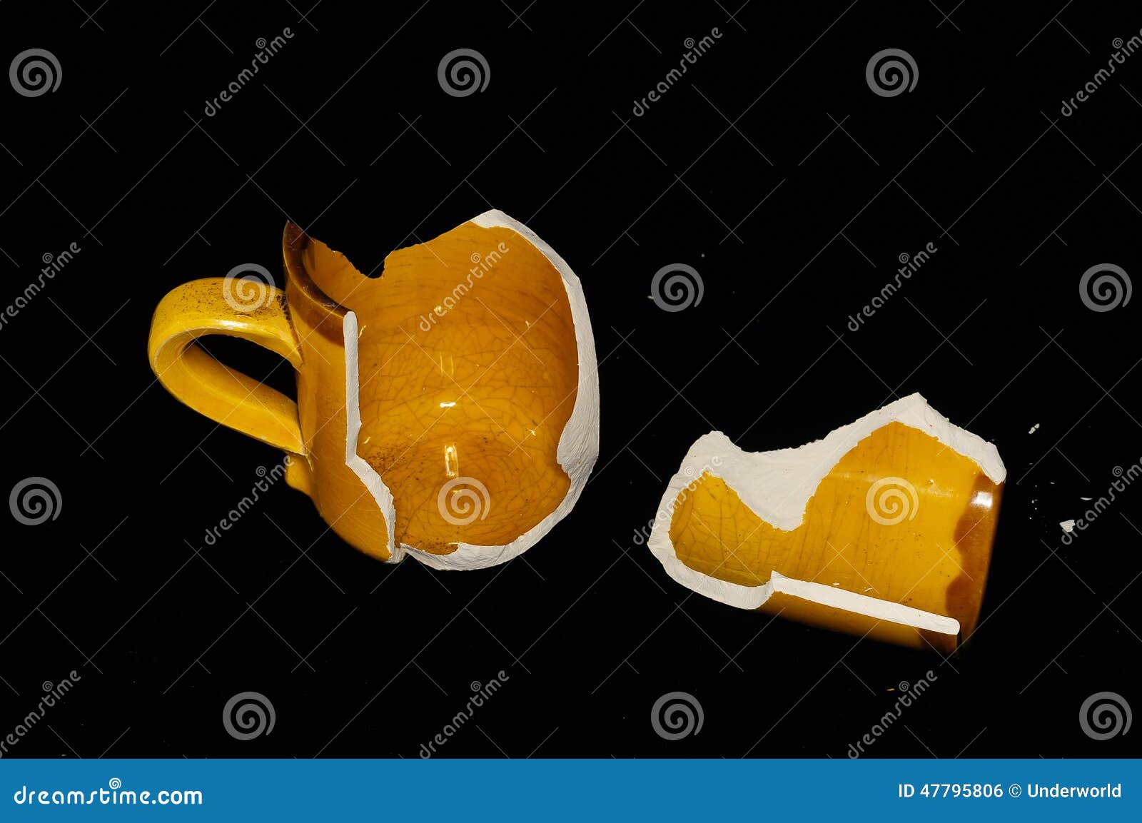 Broken Orange Coffe Cup stock photo. Image of damage - 47795806