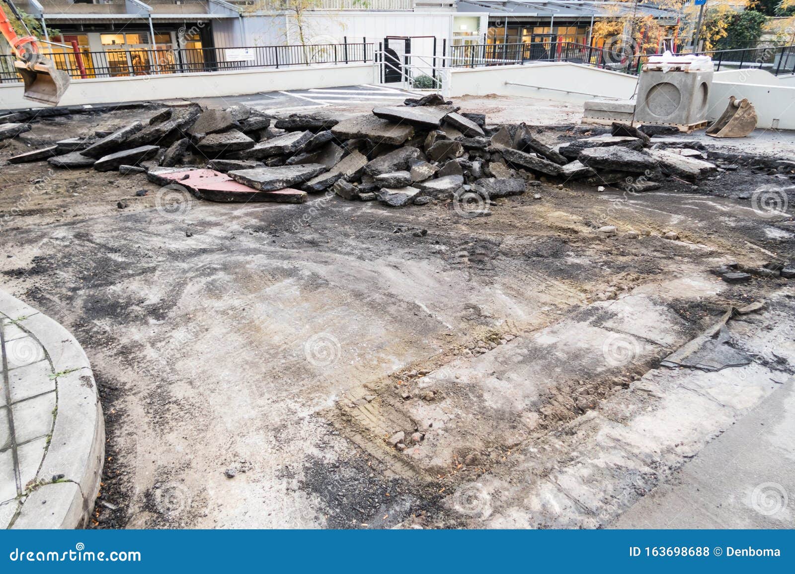 Breaking out asphalt stock photo. Image of destroy, laboratory - 163698688