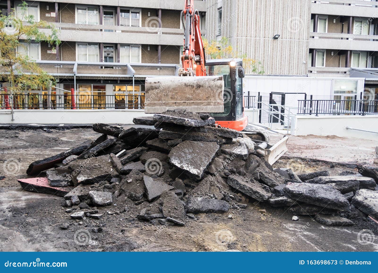 Breaking out asphalt stock image. Image of pavement - 163698673