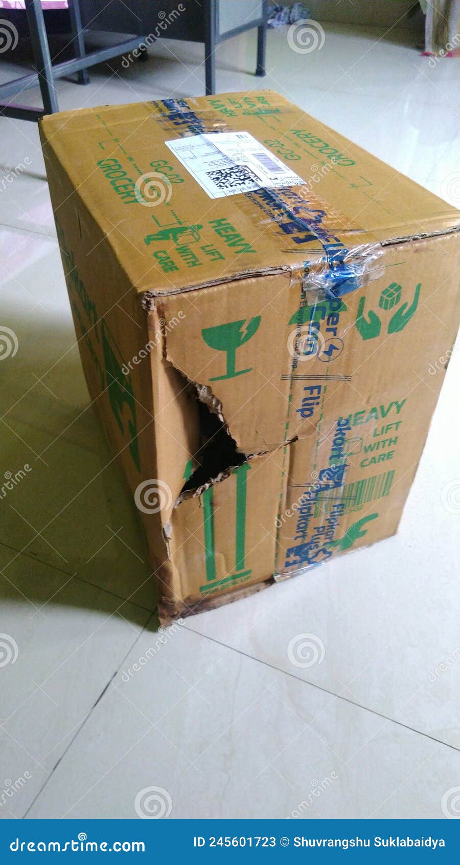 Broken Package . Damaged Package . Online Delivery Editorial Stock ...