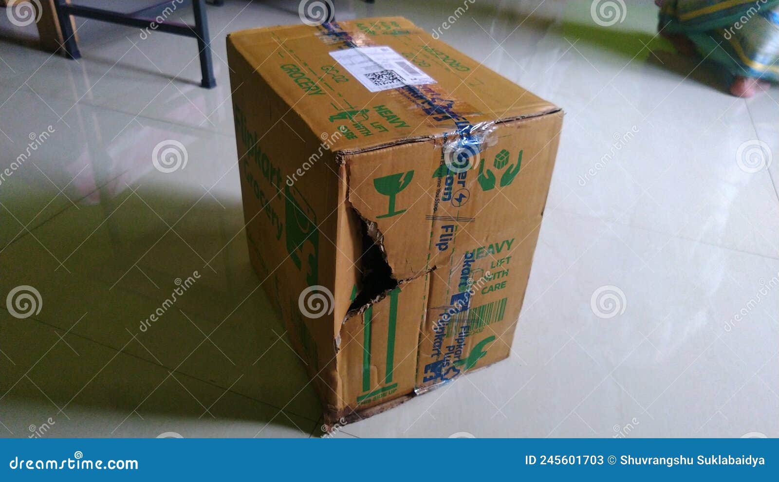 Broken Package . Damaged Package . Online Delivery Editorial Stock ...