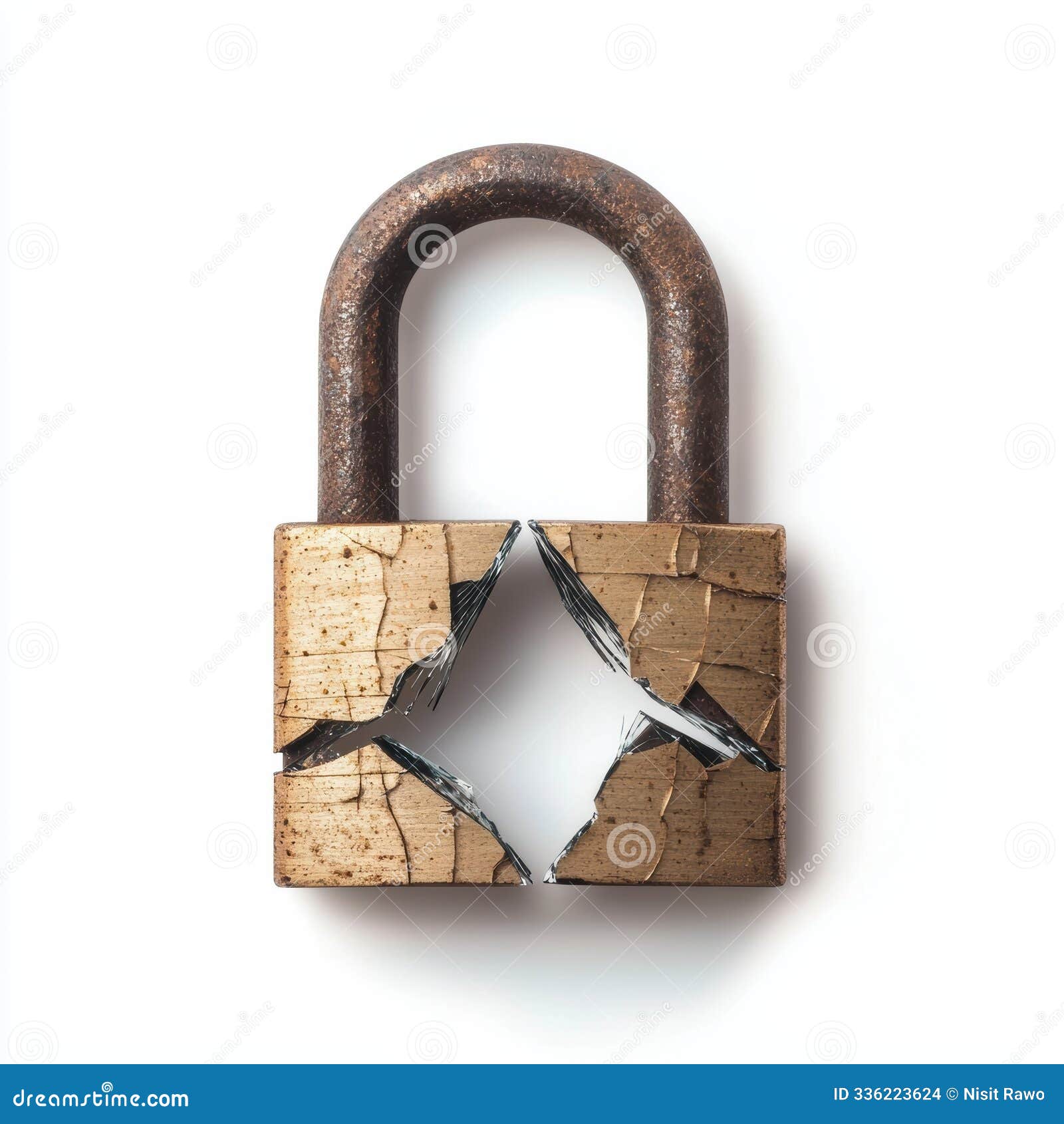 A Broken Padlock with the Shackle Snapped in Half, Concept of ...