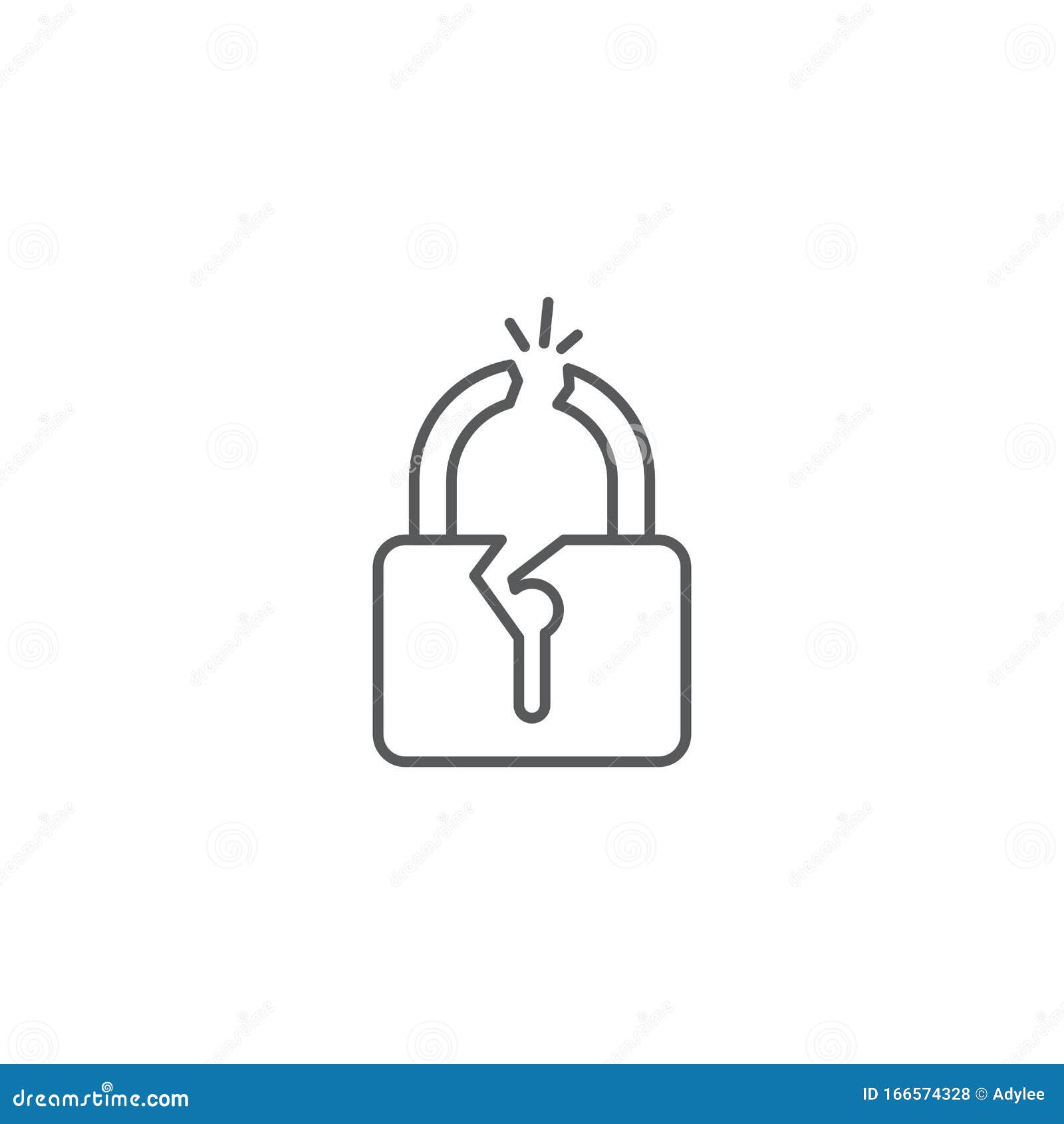 Broken Padlock Vector Icon Symbol Isolated on White Background Stock ...