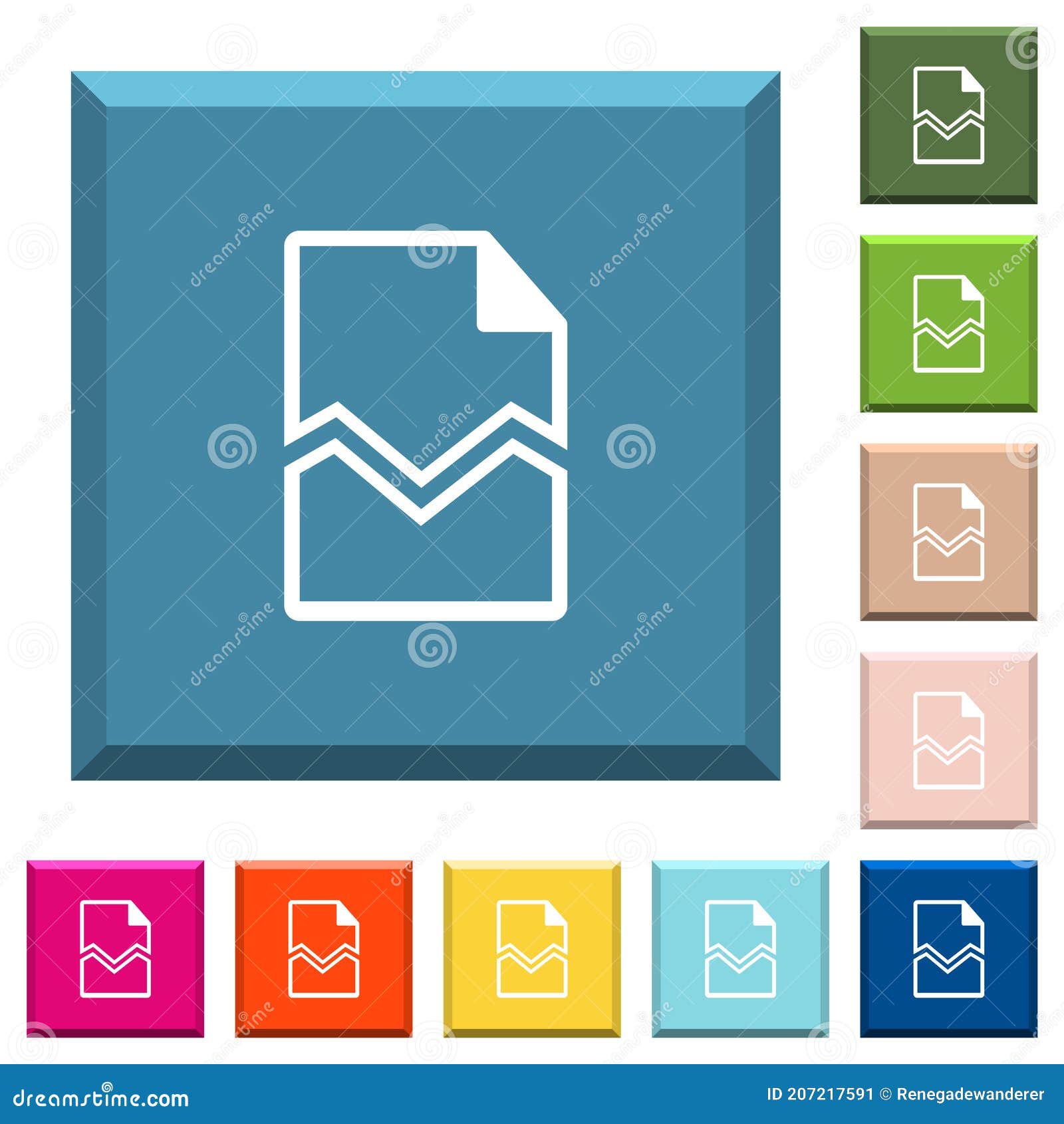 Broken Page White Icons on Edged Square Buttons Stock Vector ...