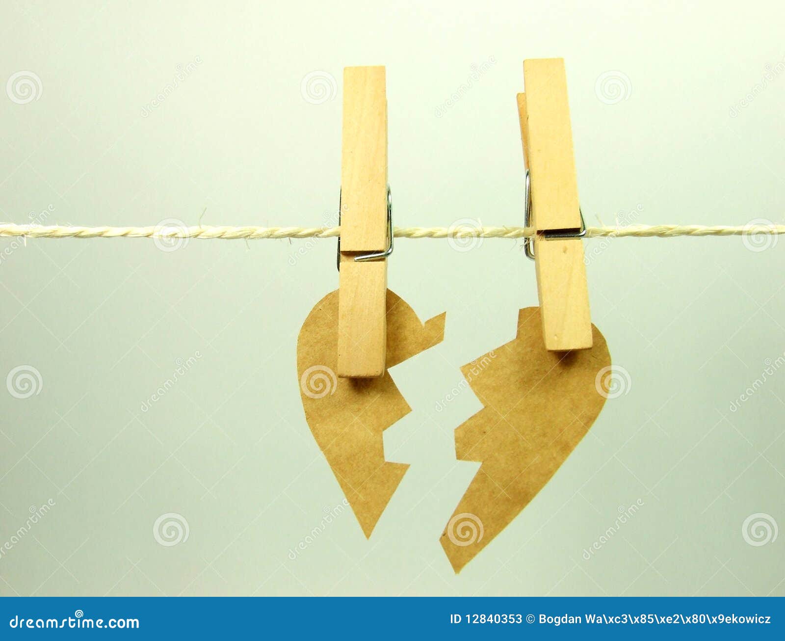 Broken paper heart stock image. Image of rope, idea, care - 12840353