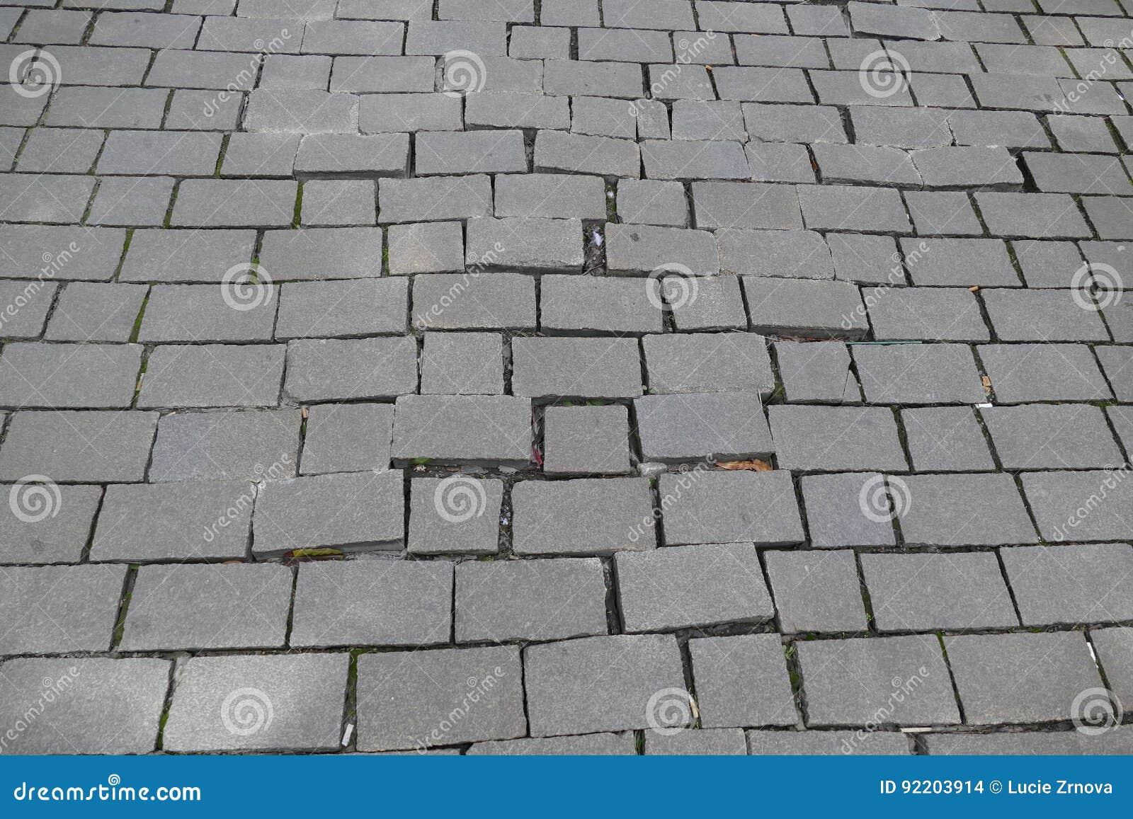 Broken Pattern of Street Cobble Pavement Stock Photo - Image of ...