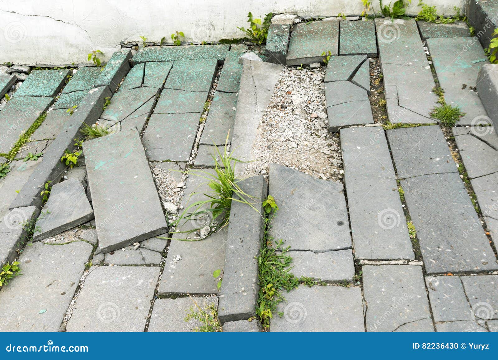 Broken pavement blocks stock photo. Image of decay, tile - 82236430