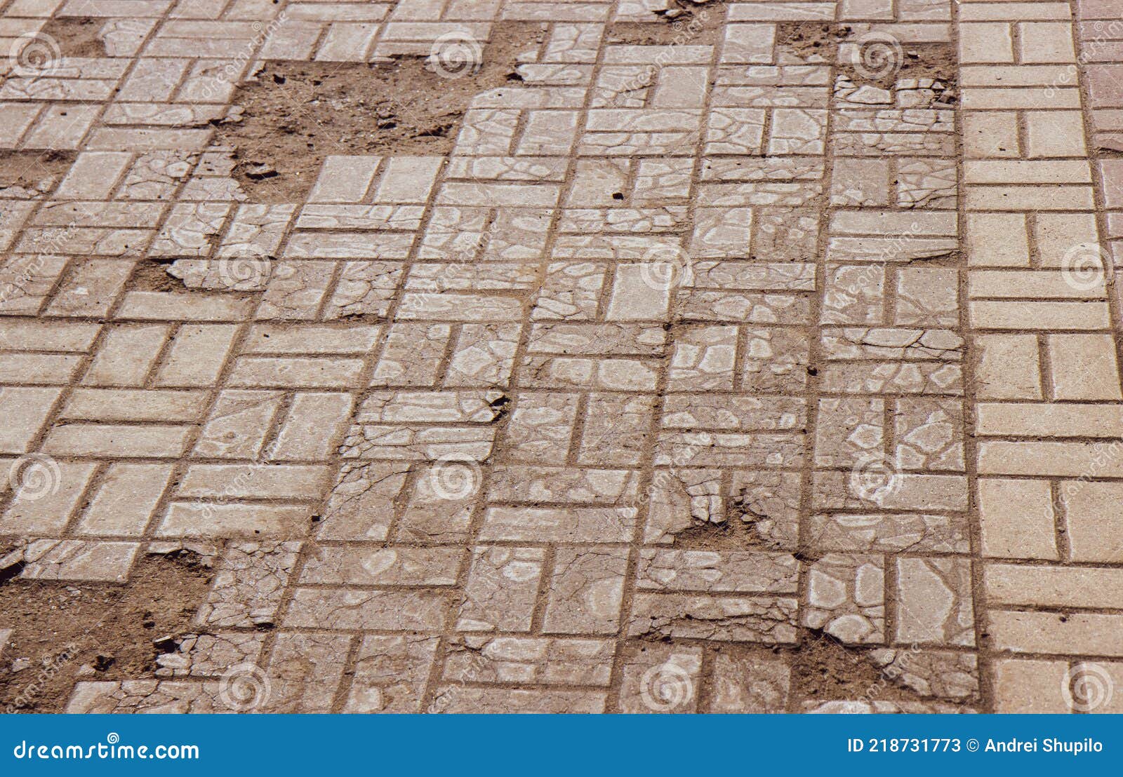 Broken Paving Slabs As an Abstract Background. Stock Image - Image of ...