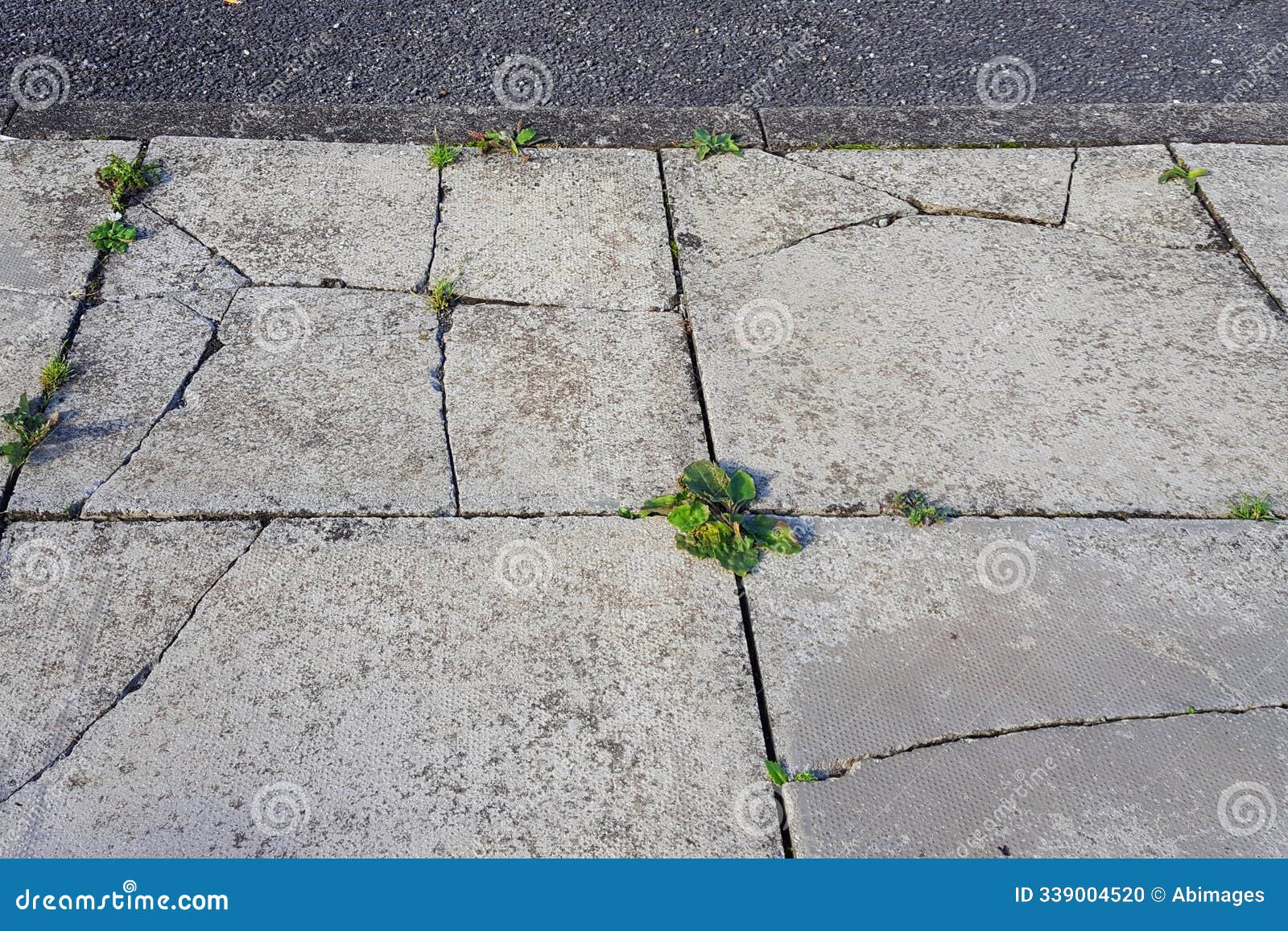 Broken Paving Slabs Kerbside Edge Stock Photo - Image of asphalt ...