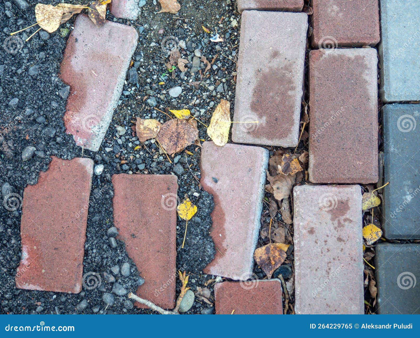 Broken Paving Stone. Broken Pavement Stones. Poor Quality Work. the ...