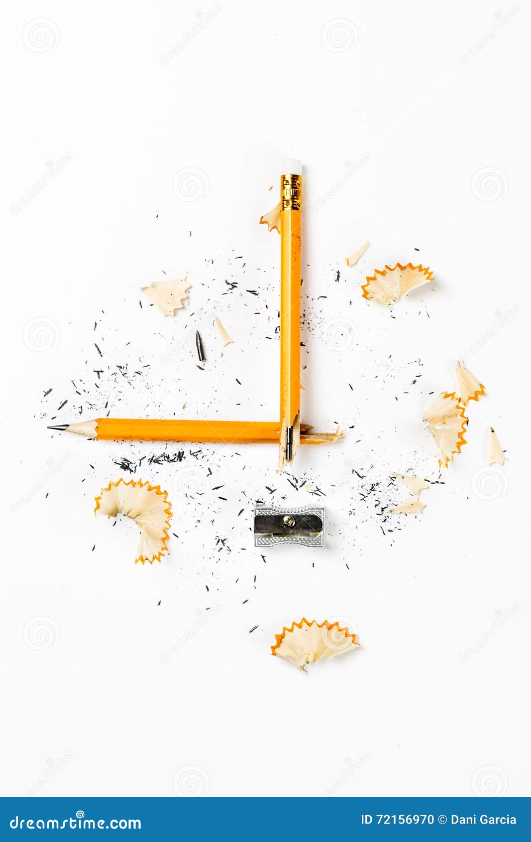 Broken Pencil with Metal Sharpener and Shavings. Stock Photo - Image of ...