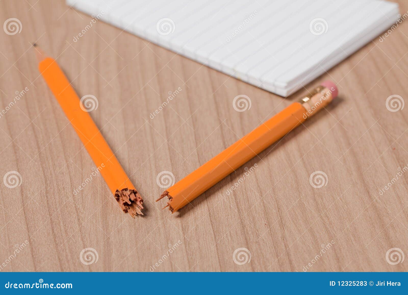 Broken pencil and notepad stock image. Image of paper - 12325283