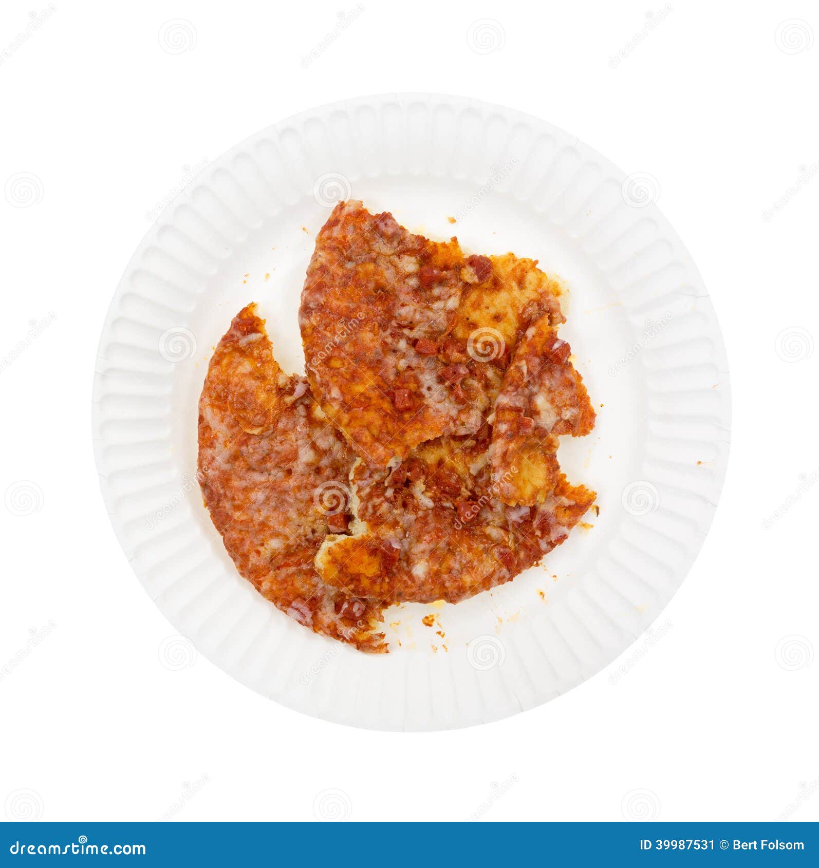 Broken Pepperoni Pizza on Plate Stock Image - Image of broken, cooked ...