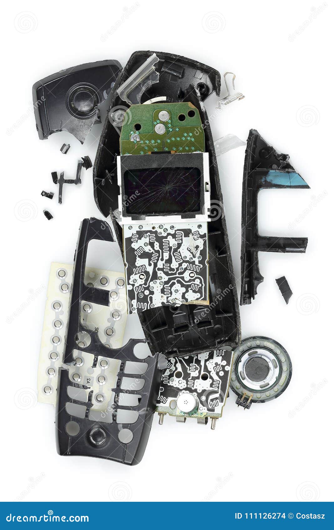 Broken phone stock photo. Image of receiver, call, damage - 111126274
