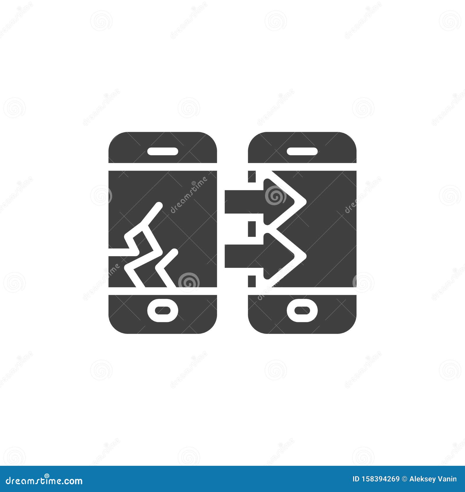 Broken Phone Data Backup Vector Icon Stock Vector - Illustration of ...