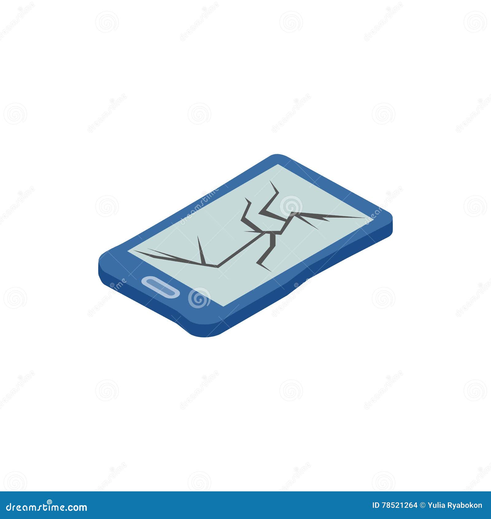Broken Phone Icon, Isometric 3d Style Stock Vector - Illustration of ...