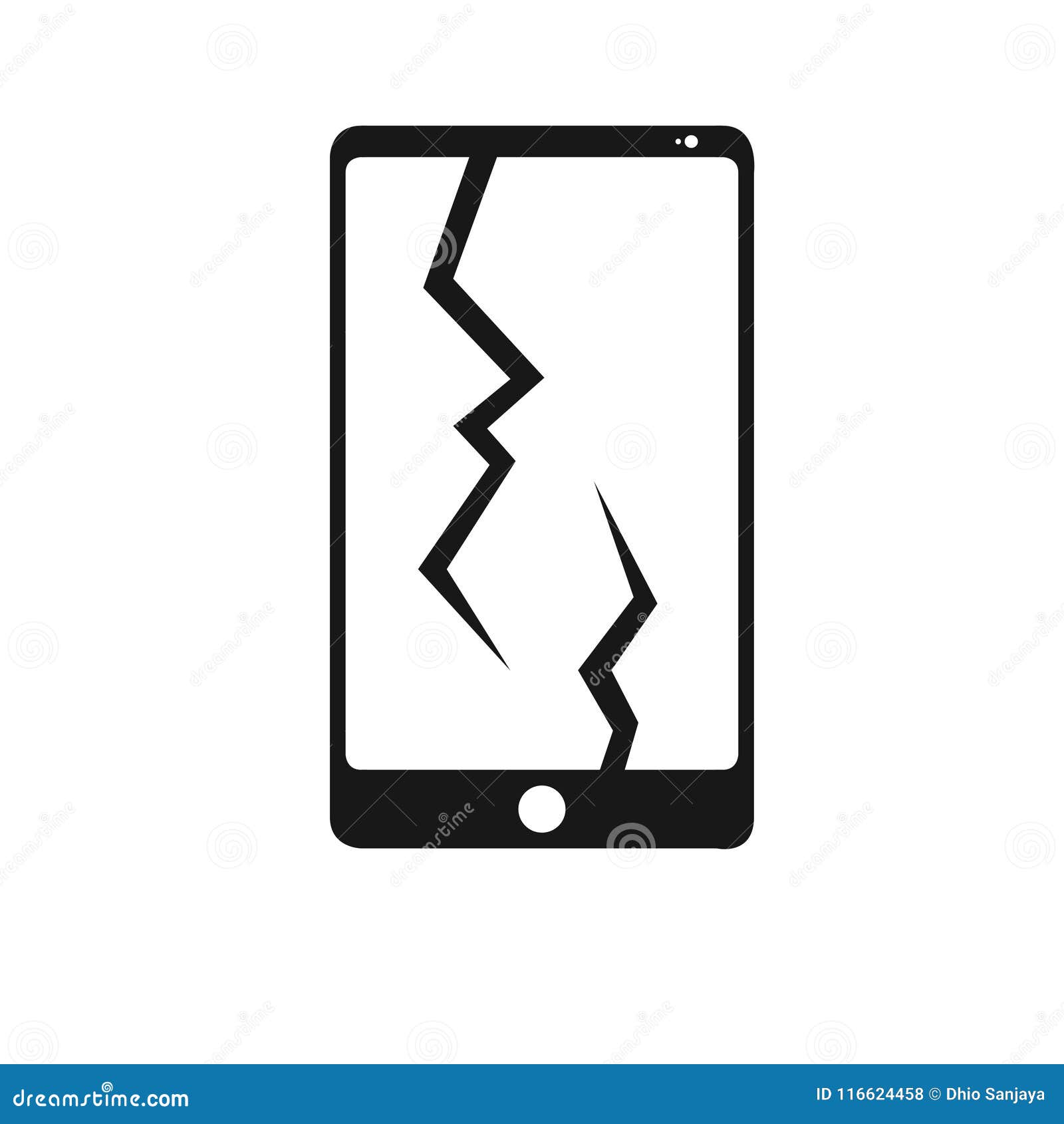 Broken Phone Icon Template stock illustration. Illustration of phone ...