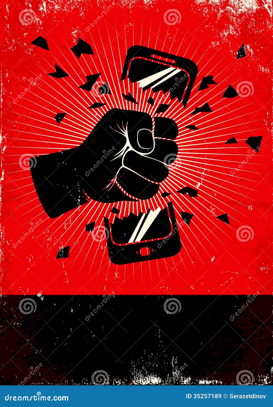 Broken Phone Display With Glith Effect Vector Illustration ...