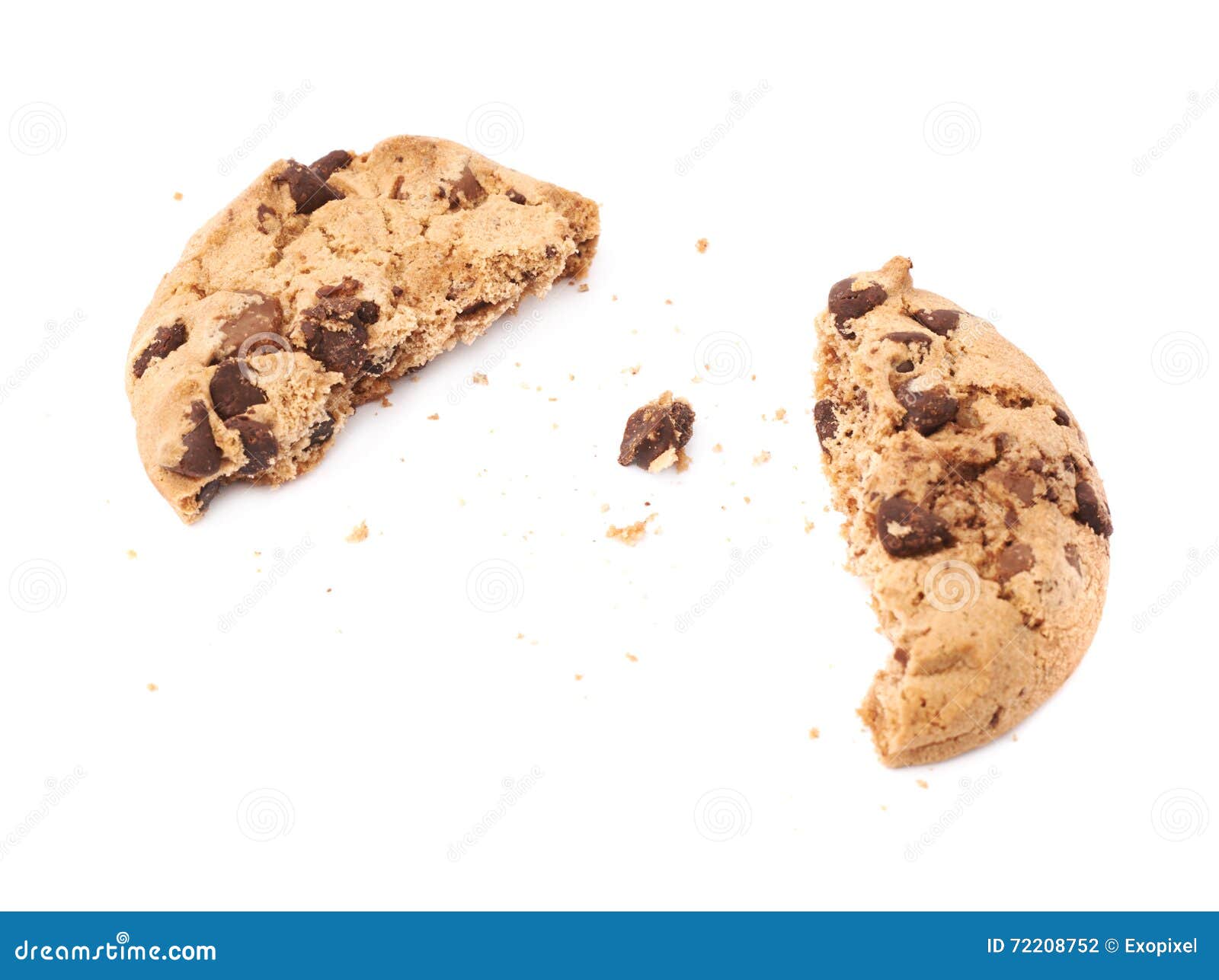 Broken into Pieces Cookie Isolated Over the White Background Stock ...