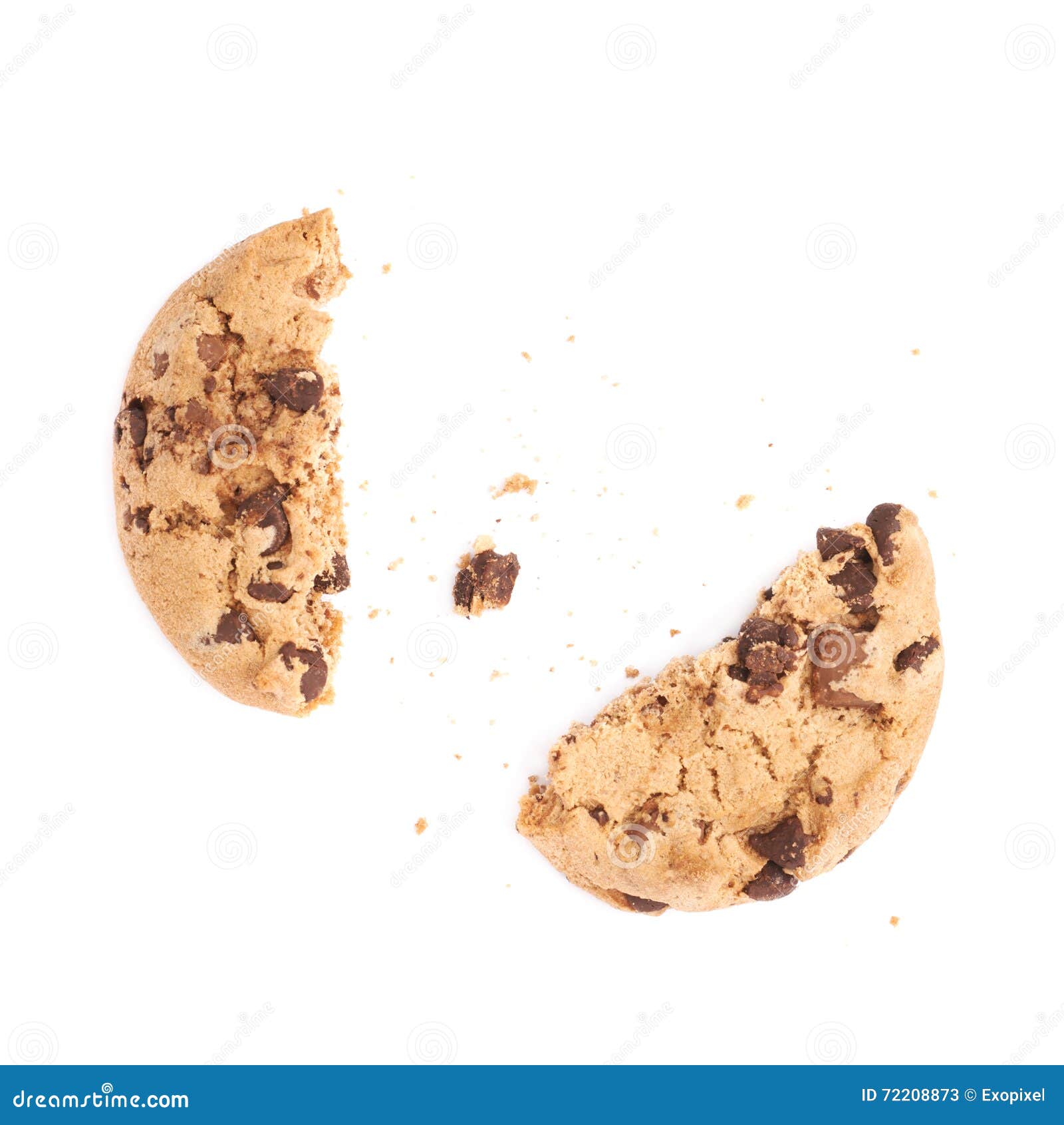 Broken into Pieces Cookie Isolated Over the White Background Stock ...