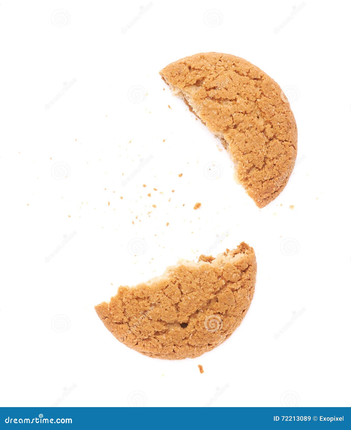 Broken into Pieces Cookie Isolated Over the White Background Stock ...
