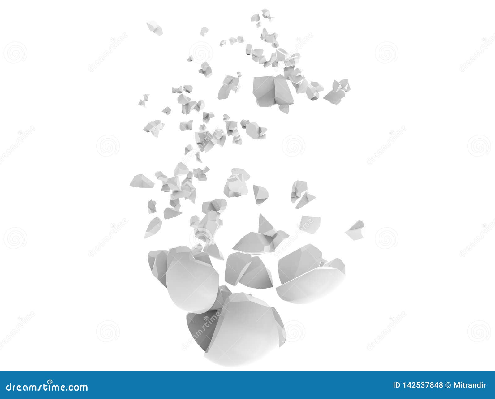 Broken Pieces Flying in the Air - White Porcelain Stock Illustration ...