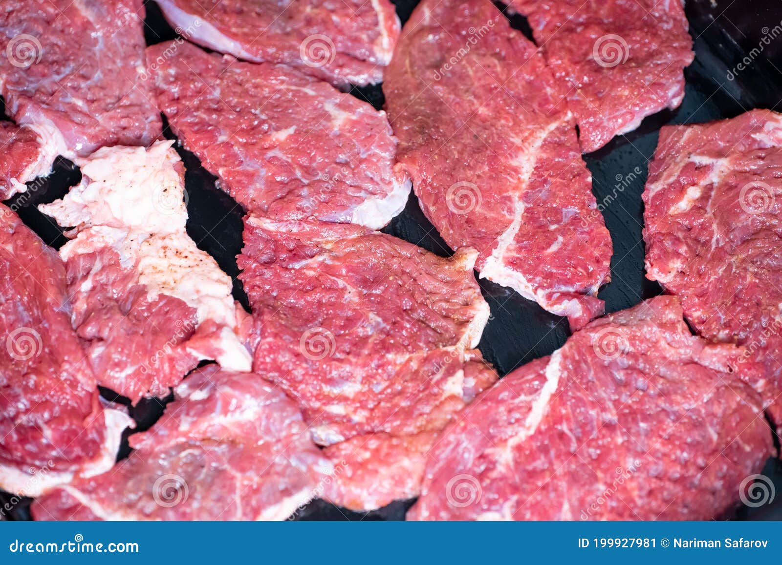 Broken Pieces of Meat on a Baking Sheet Stock Image - Image of tasty ...