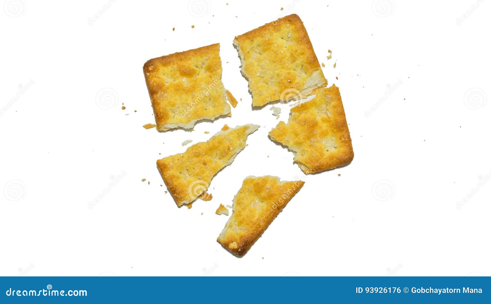 Broken in Pieces of Single Sugar Cracker Stock Photo - Image of treat ...