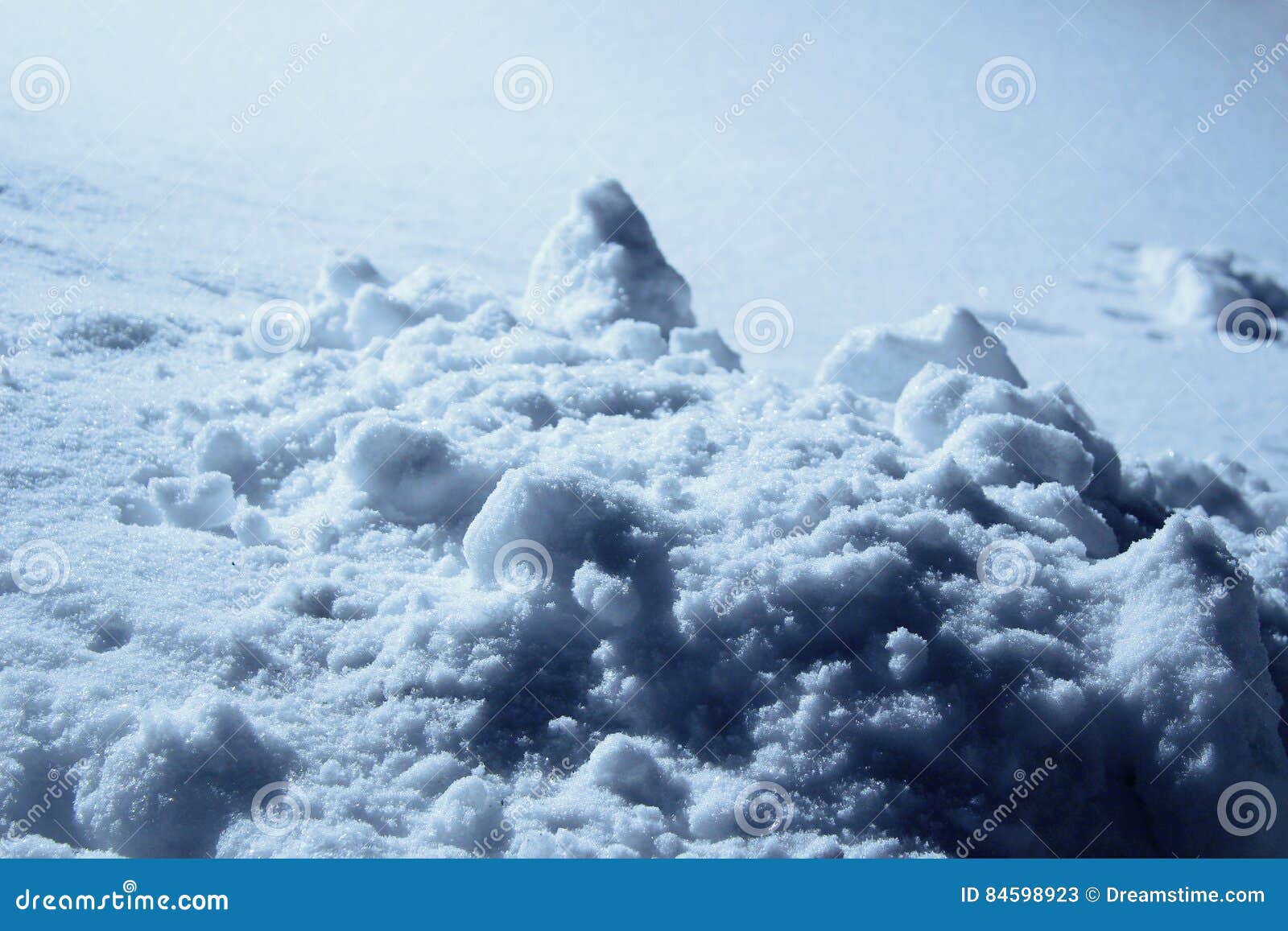 Broken pieces of snow. stock image. Image of bright, white - 84598923
