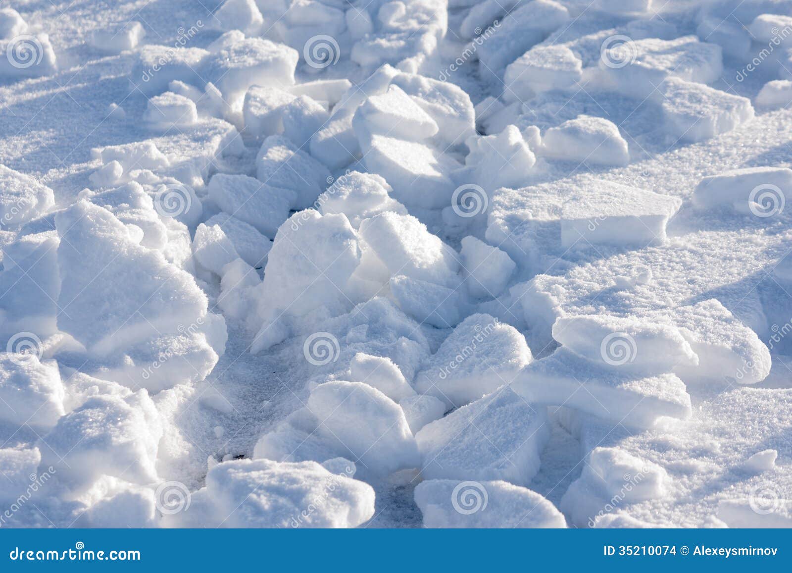 Broken Pieces of Snow Close-up View Stock Photo - Image of abstract ...