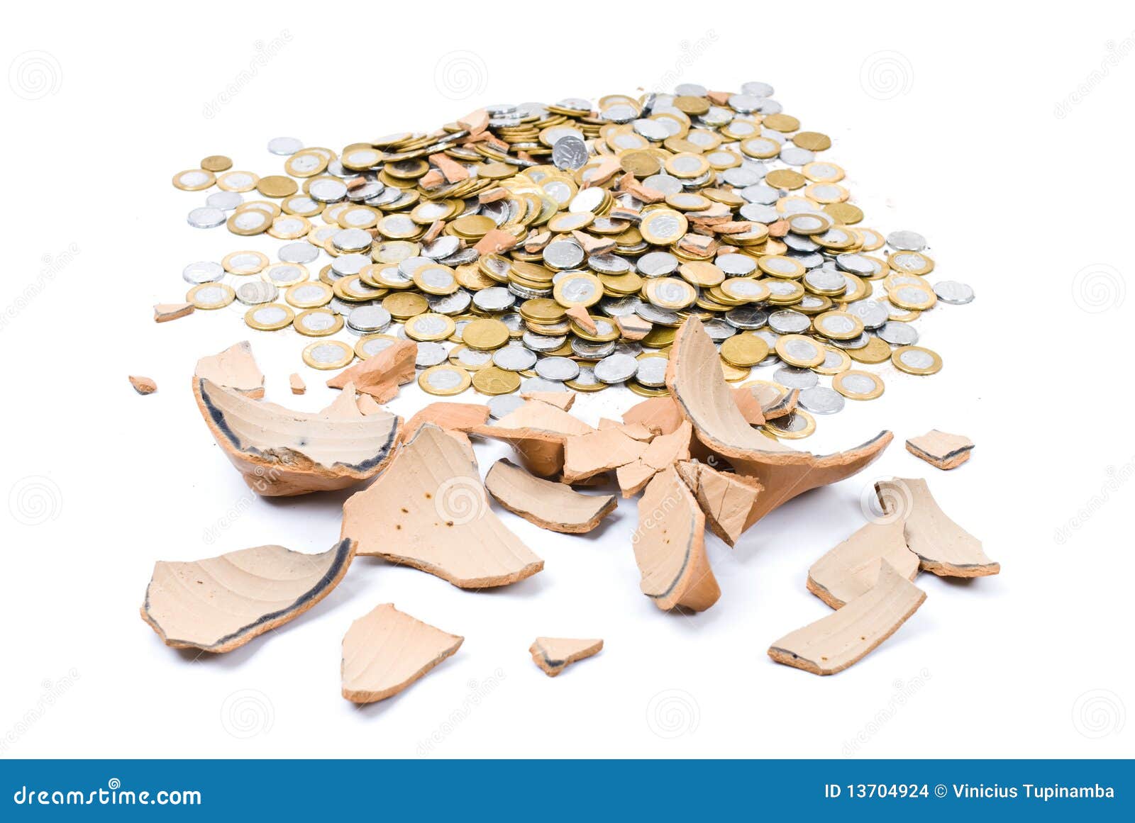 Broken Pig Coin Bank stock photo. Image of coin, economy - 13704924