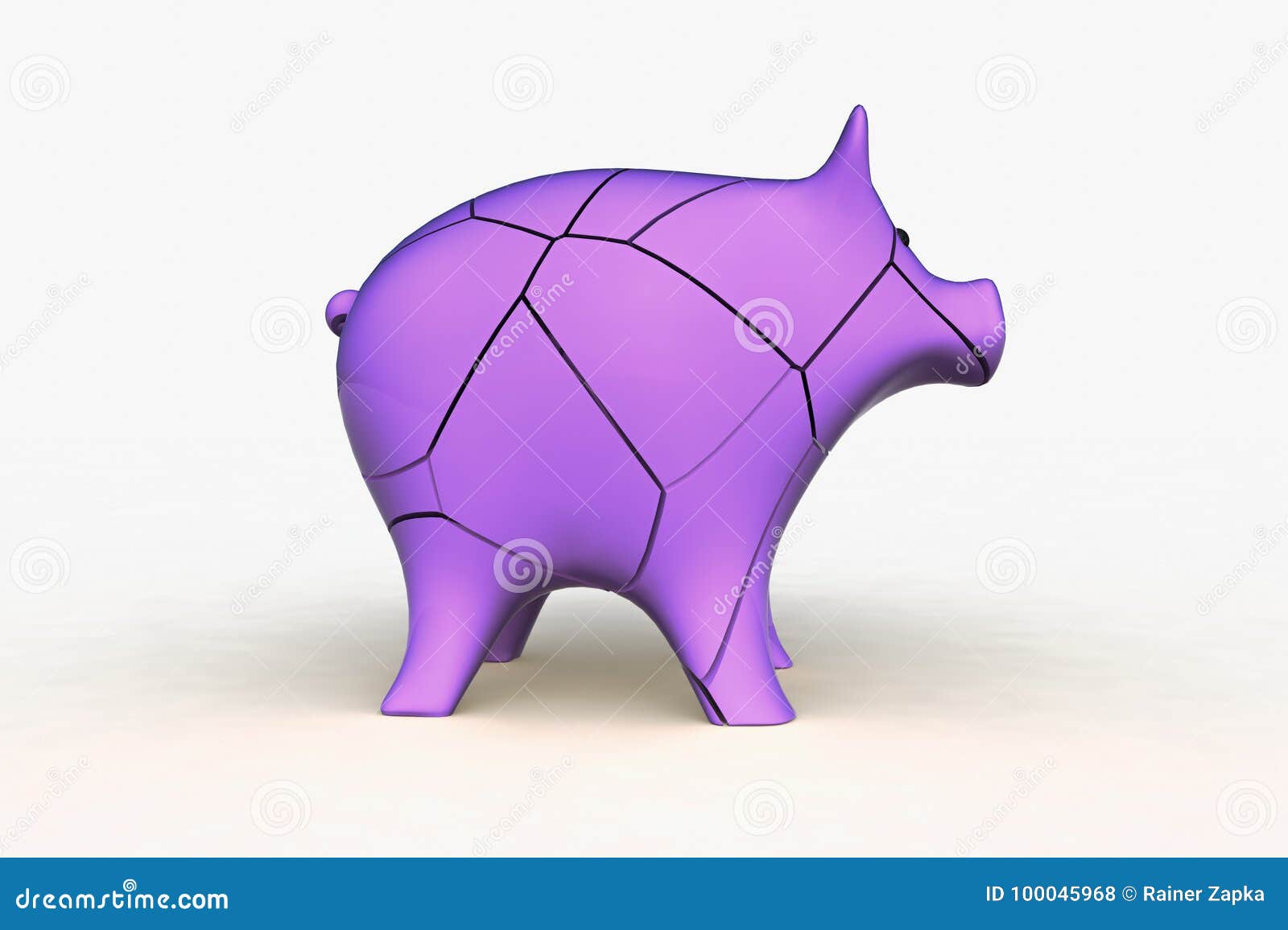 Broken pig stock illustration. Illustration of euro - 100045968