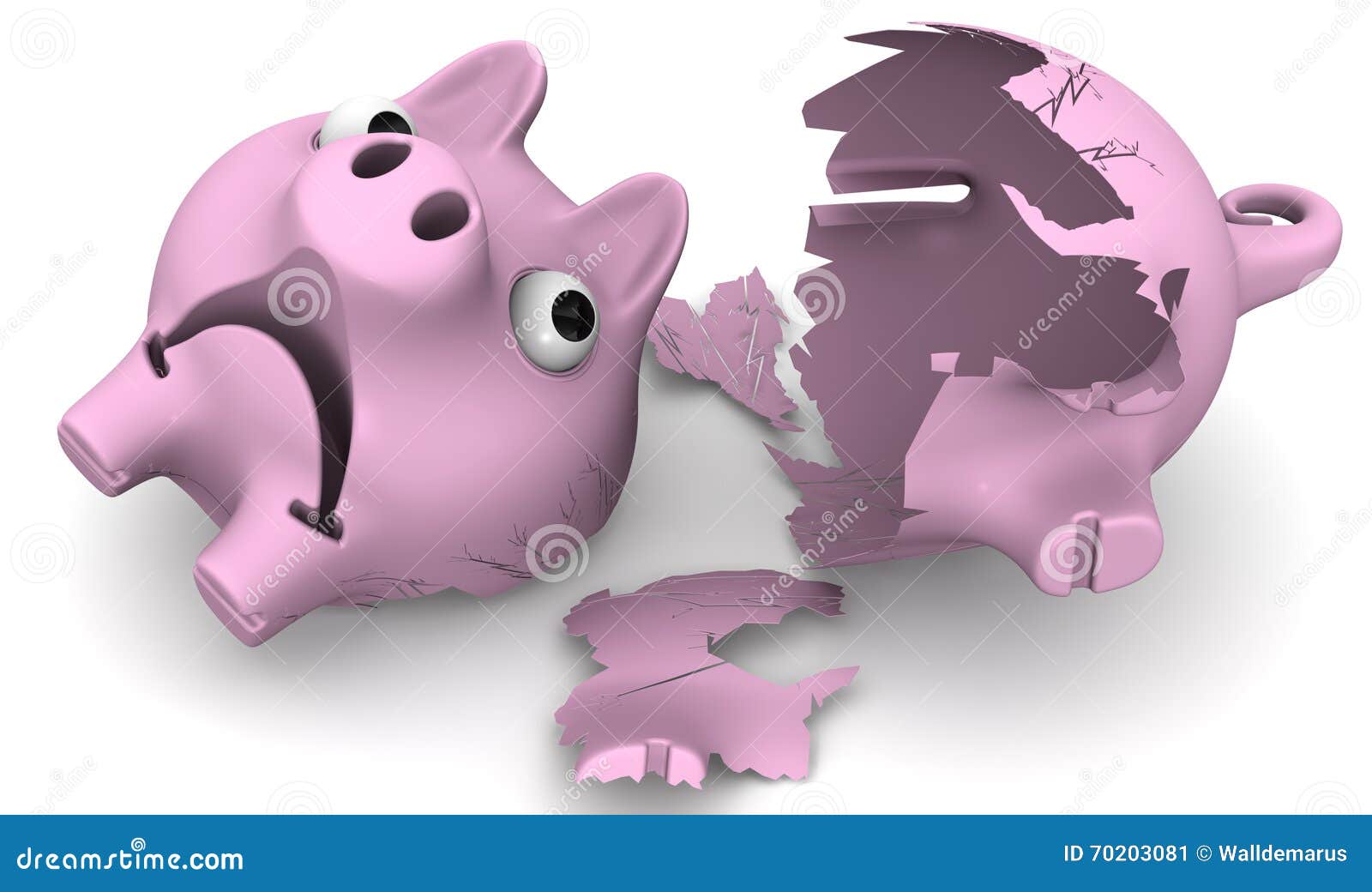 A broken pig piggy bank stock illustration. Illustration of background ...