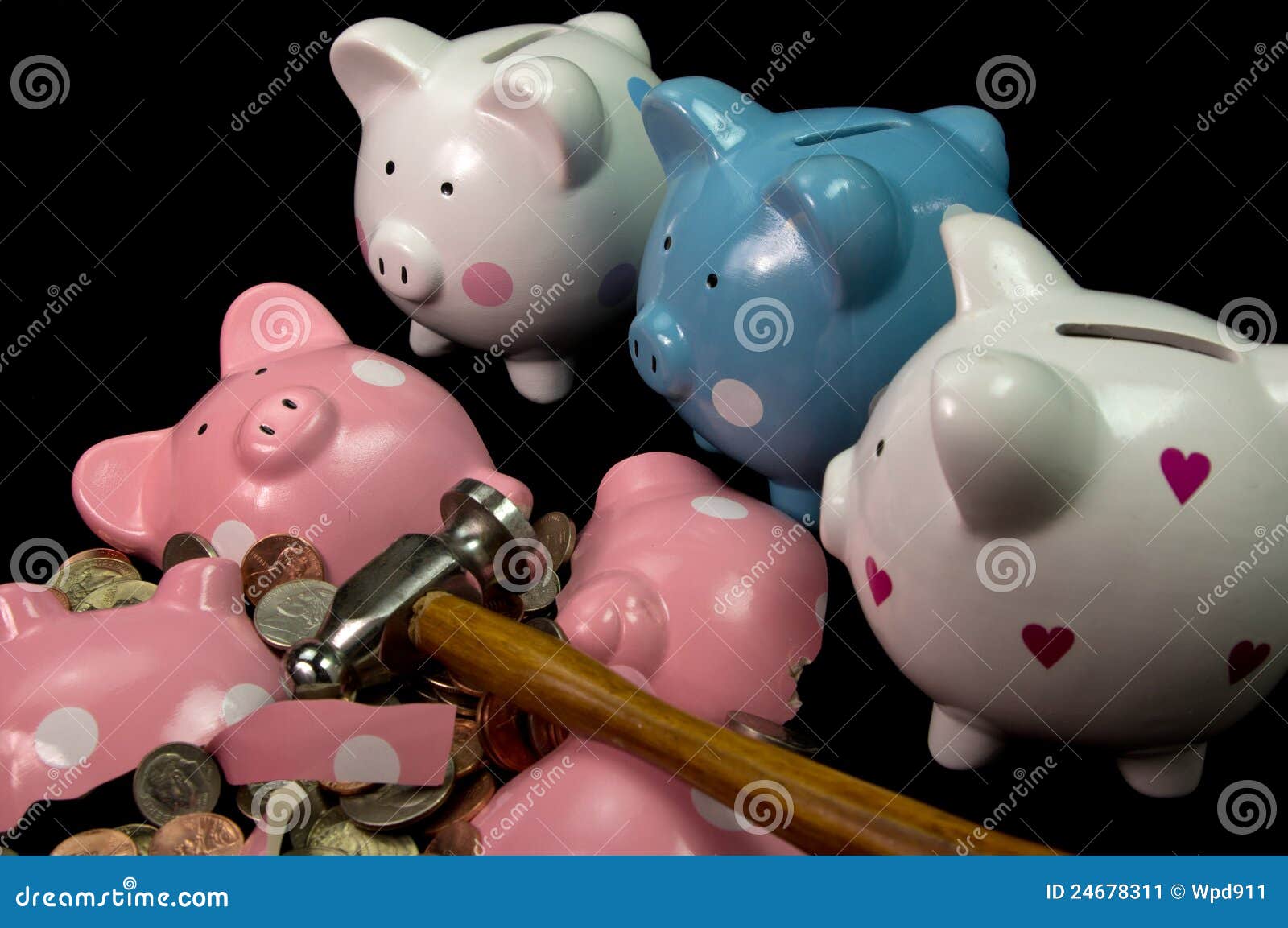 Broken Piggy Bank stock image. Image of break, piggy - 24678311