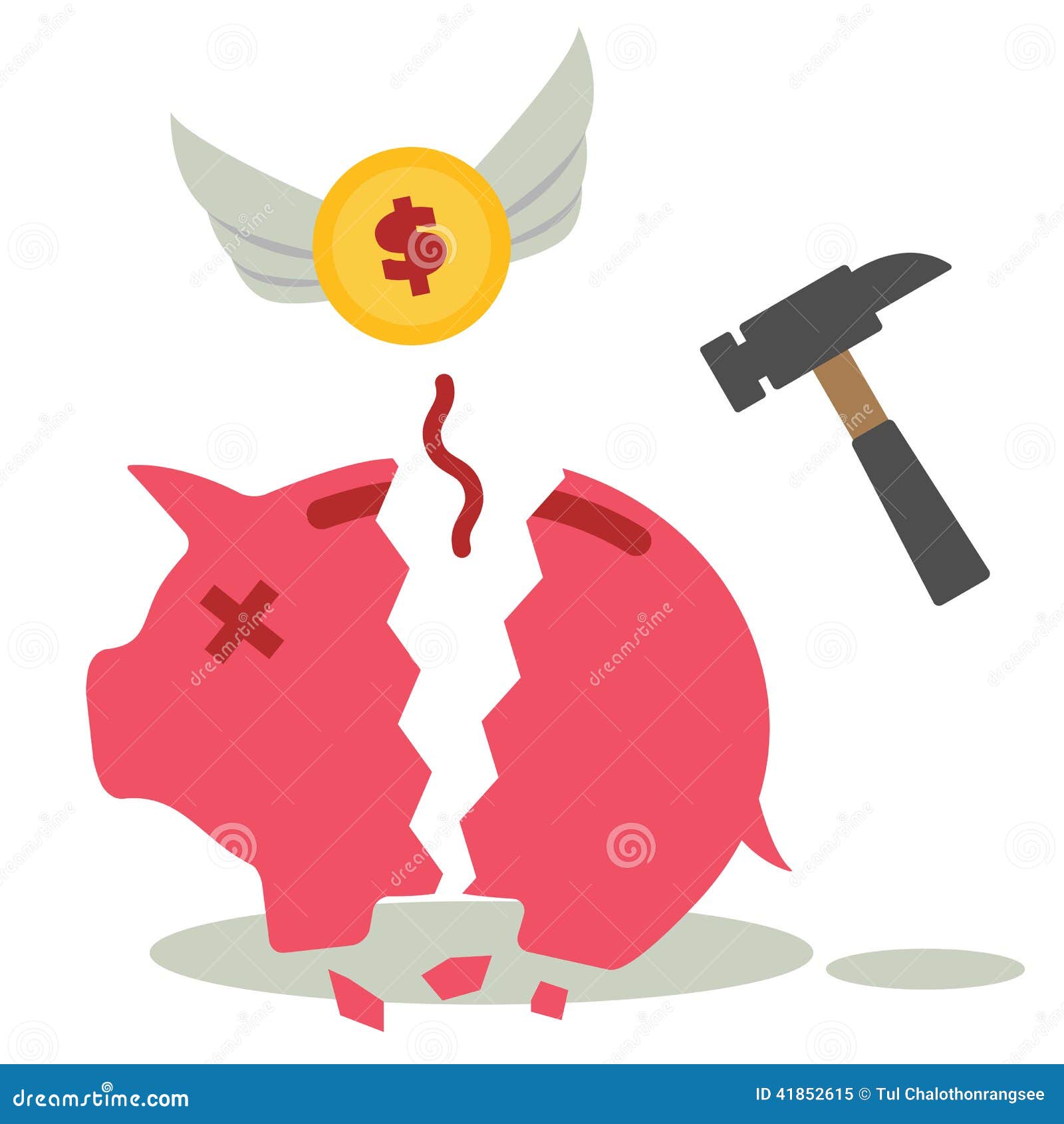 Breaking Piggy Bank Clipart