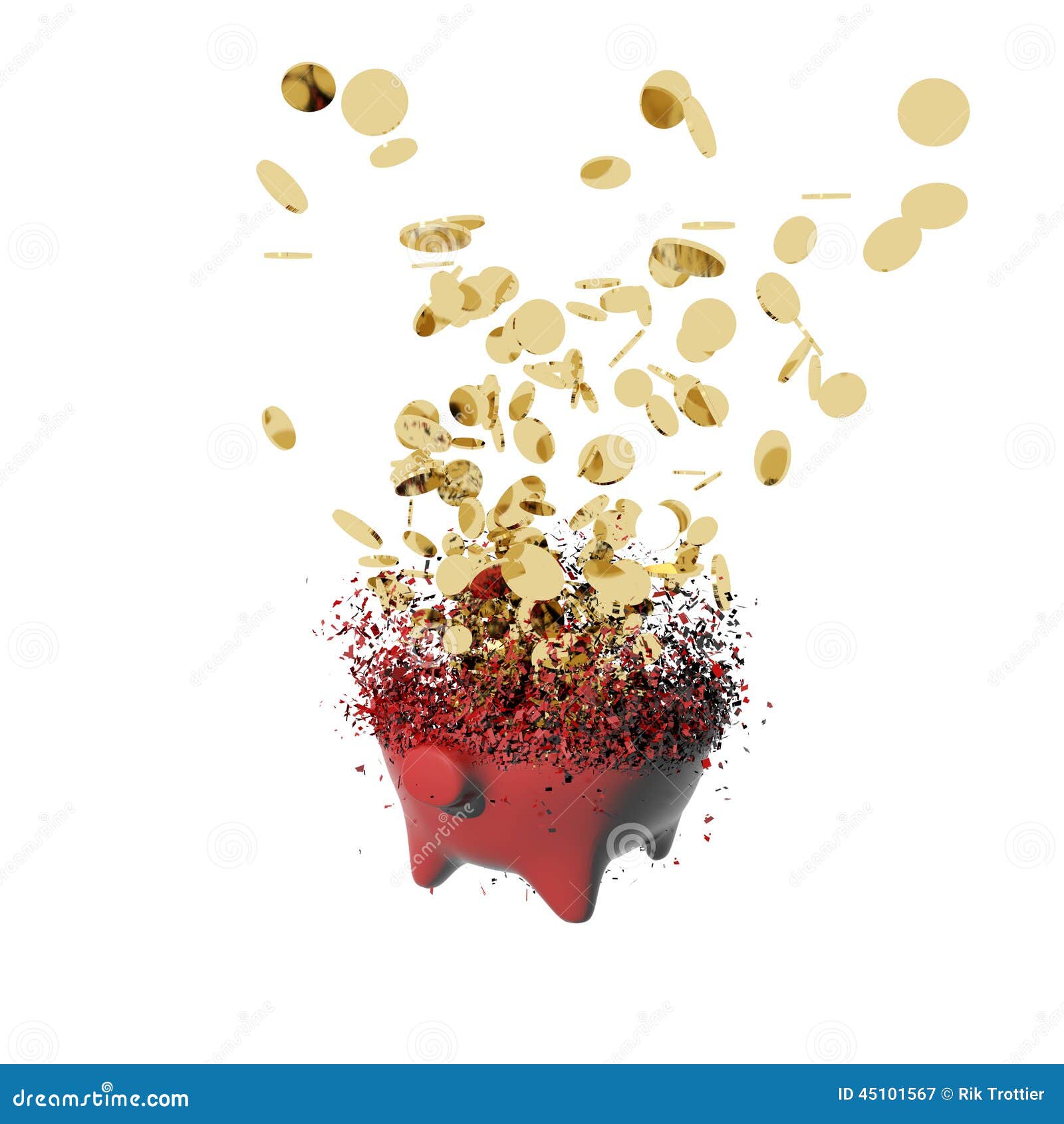 Exploding piggy bank stock illustration. Illustration of saving - 45101567