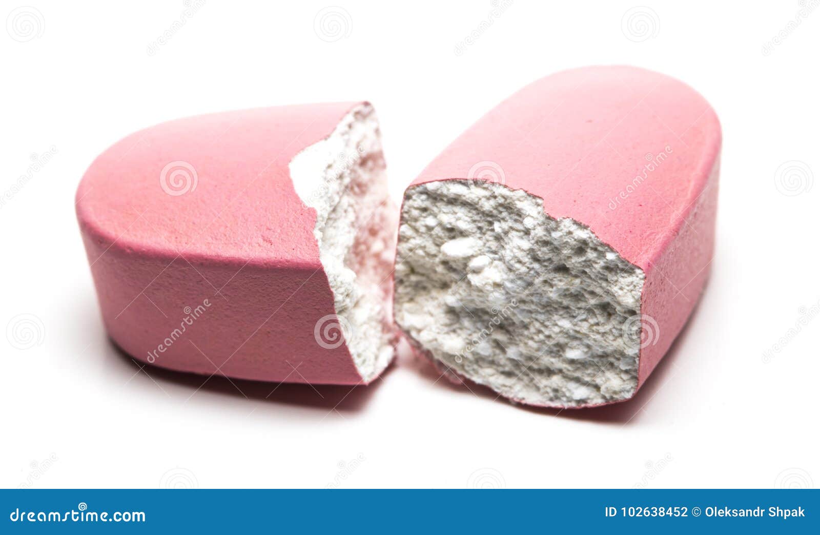 Broken Pill on a White Background Close-up Stock Photo - Image of ...