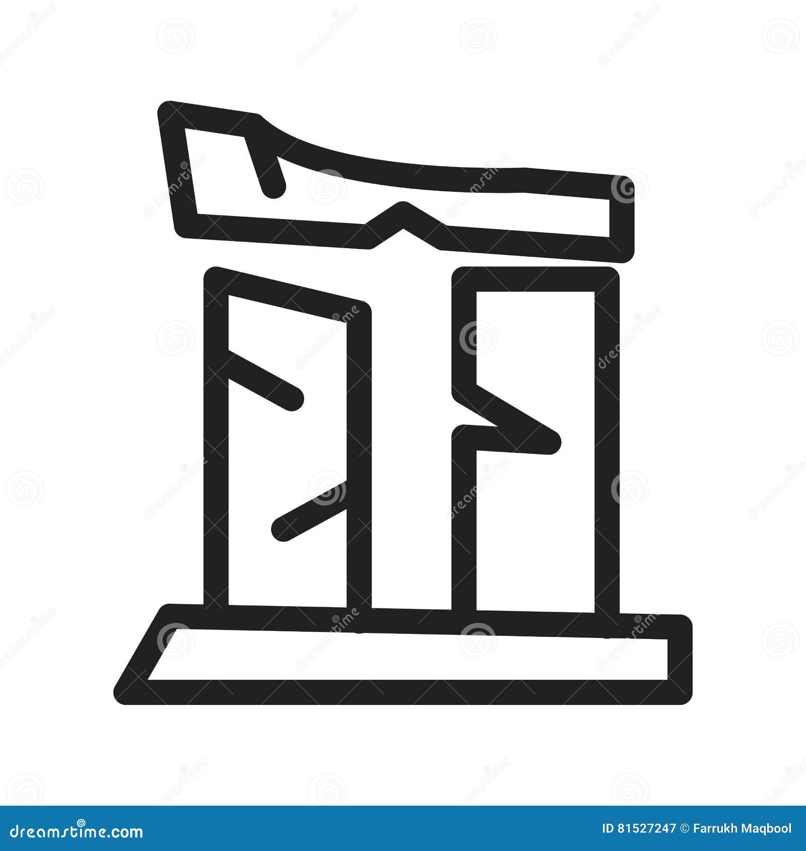 Broken Pillar stock vector. Illustration of style, ancient - 81527247