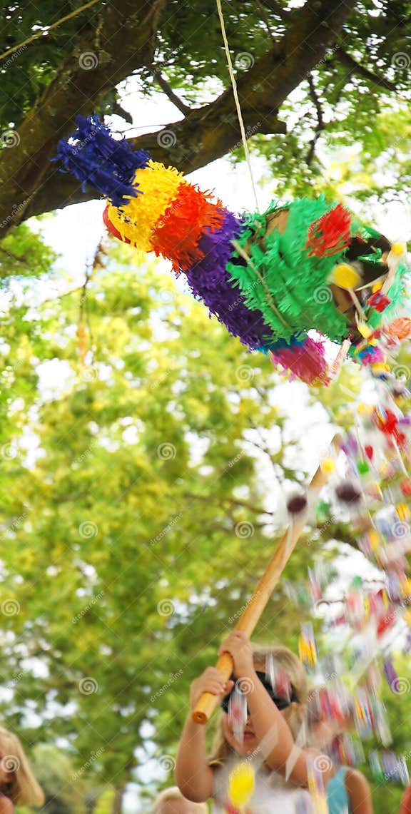 Broken Pinata stock photo. Image of summertime, girl - 11005924