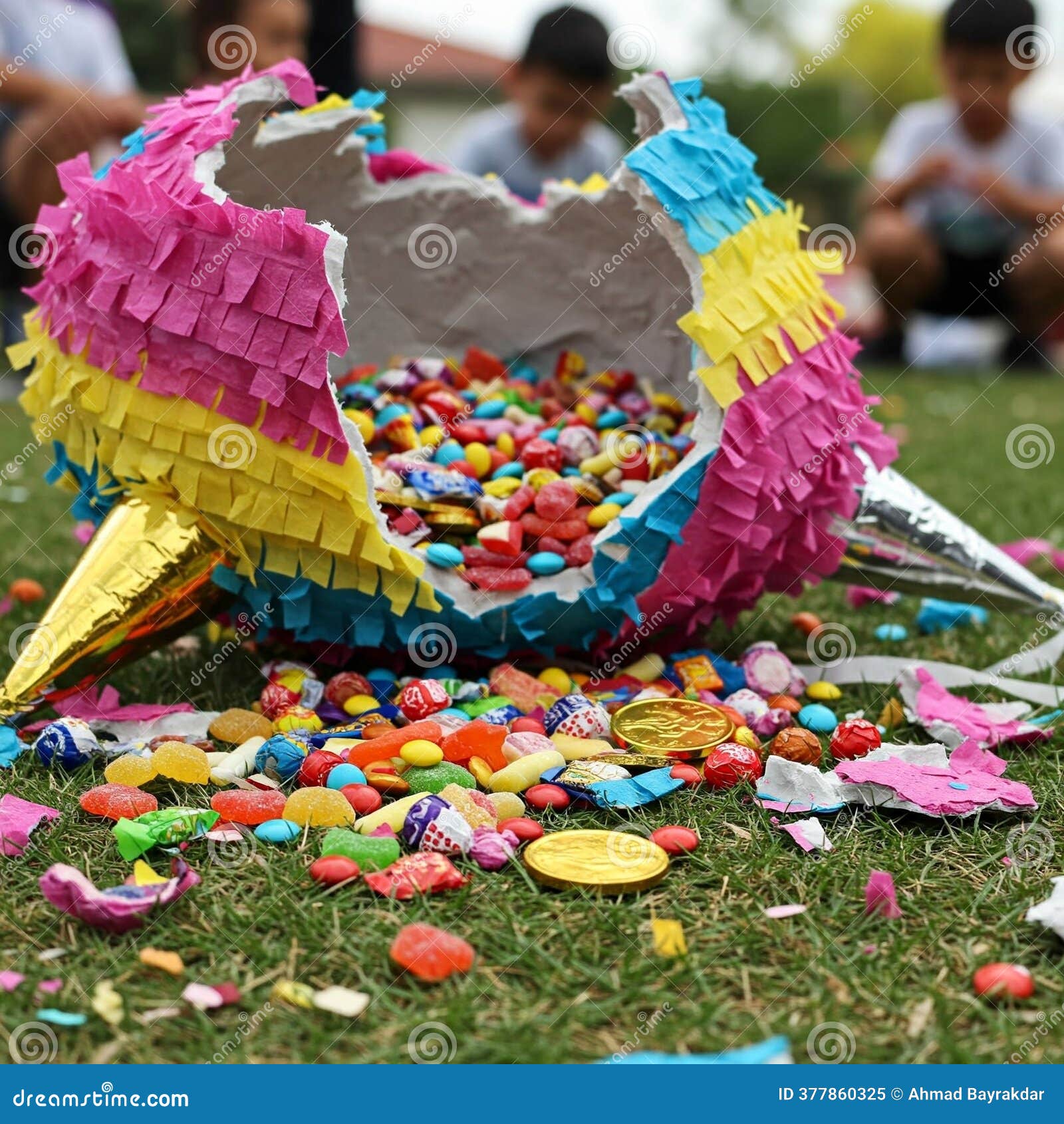 Broken Pinata. Birthday Party Colorful Equipment. Pinatas With Confetti ...