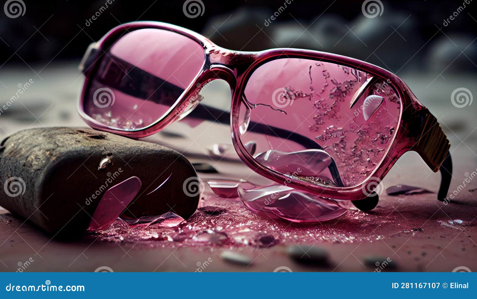 Broken Pink Glasses, Symbol of Stupidity and Disappointment. AI ...