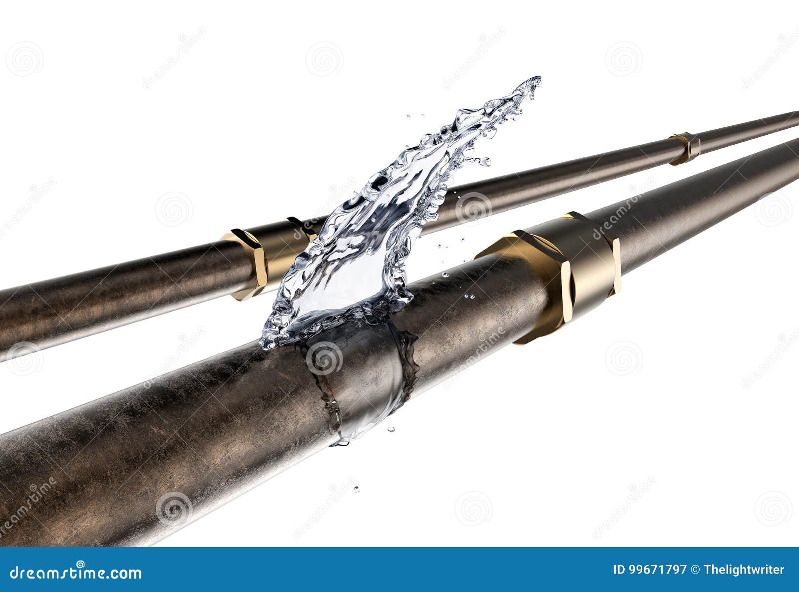 Set Broken Pipe With Leaking Water, Bio Fuel, Industry, Oil Drop ...